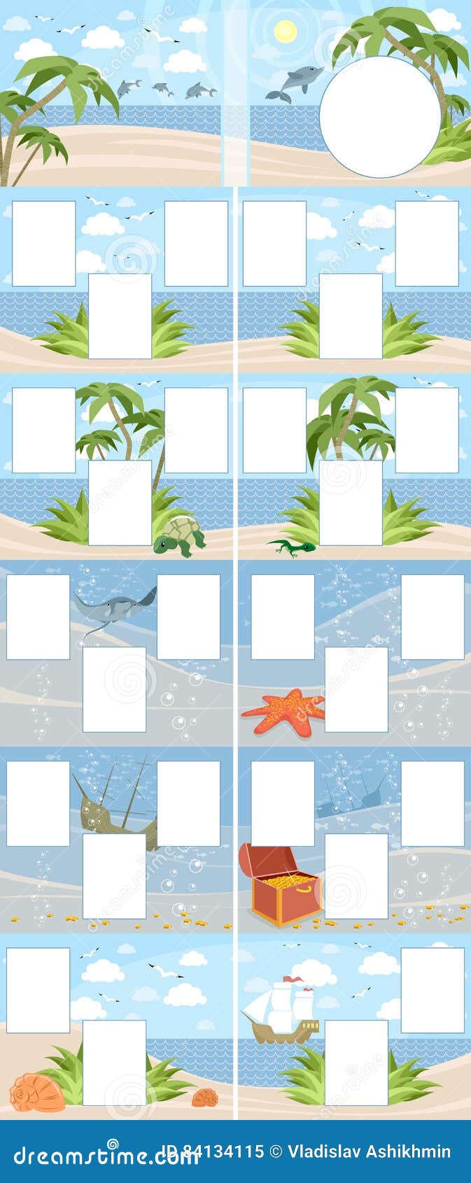 Children Photobook Page Cartoon Vector | CartoonDealer.com #84134053