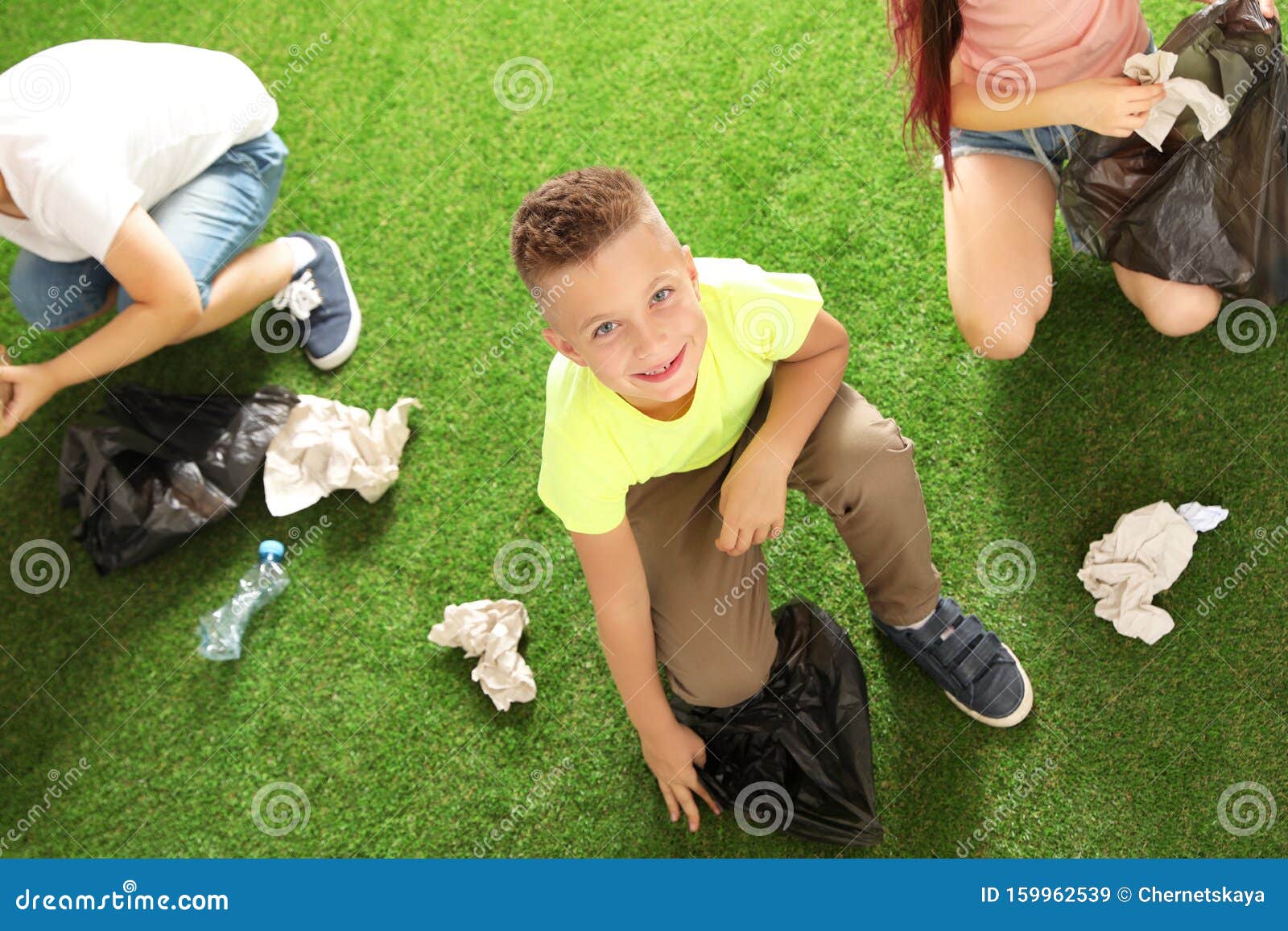 Children Picking Up Garbage. Recycling Concept Stock Image - Image of ...