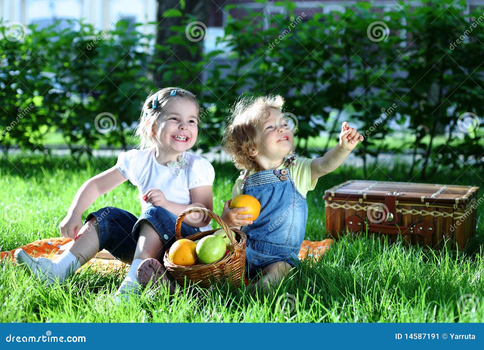 Children on picnic stock image. Image of beautiful, full - 14587191