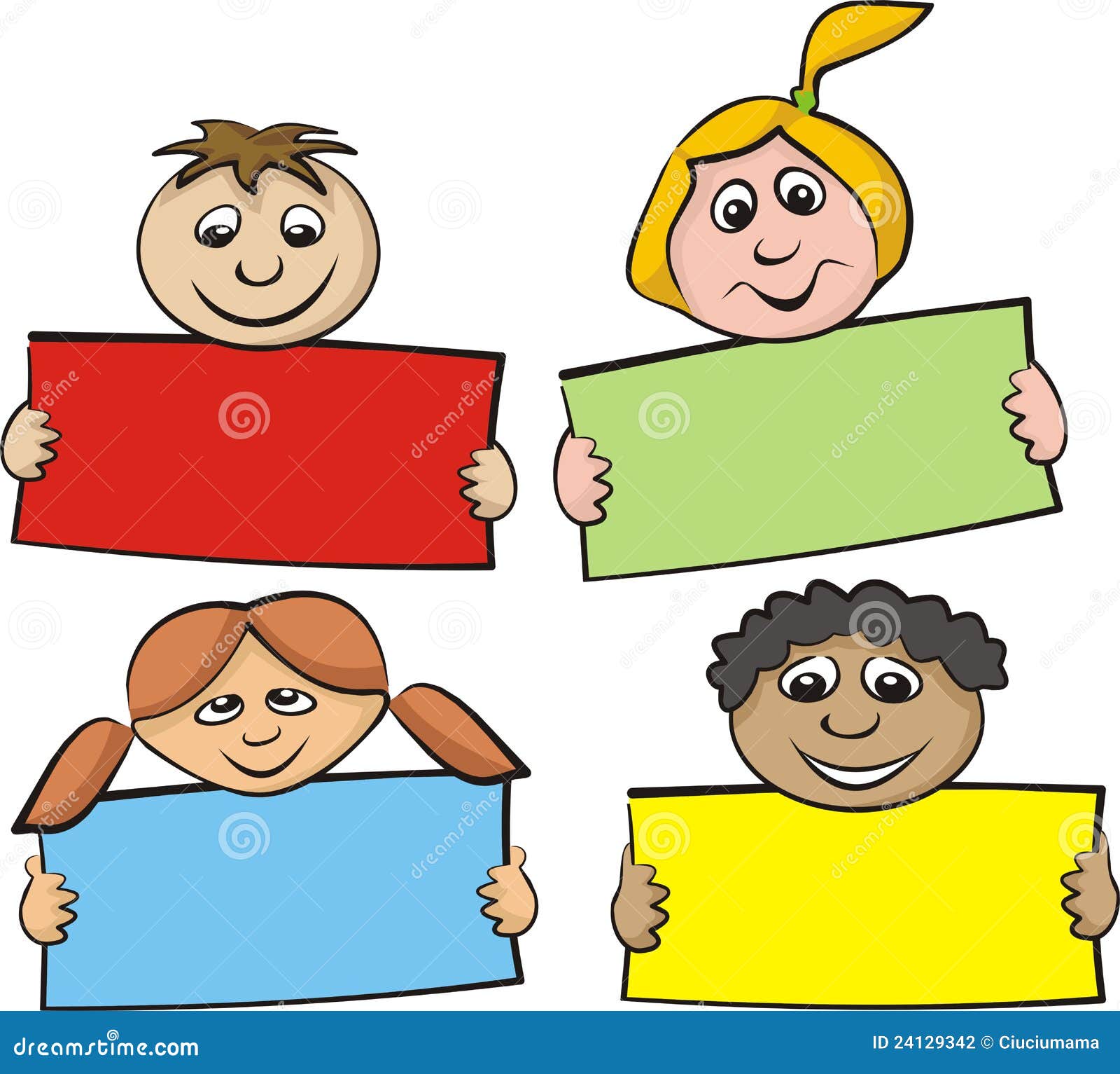 Children with a Piece of Paper Stock Vector - Illustration of girl ...