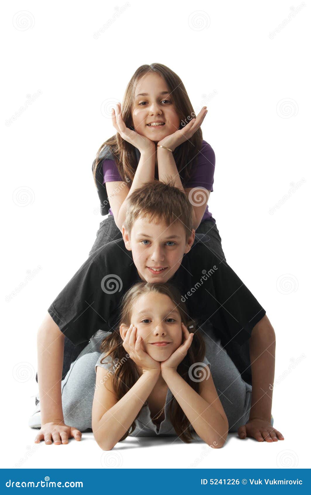 Children pileup stock photo. Image of posing, white, people - 5241226