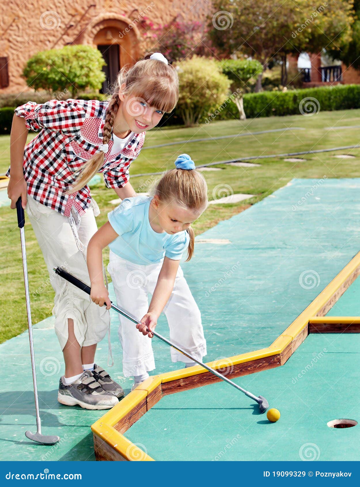 Children Plaing Golf. Child Golfer. Stock Image - Image of child, happy ...