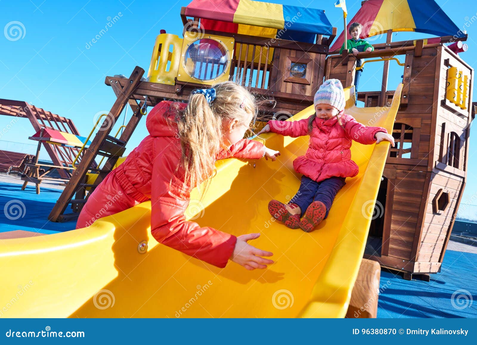 Children Plaing on Playground Stock Photo - Image of playground, female ...