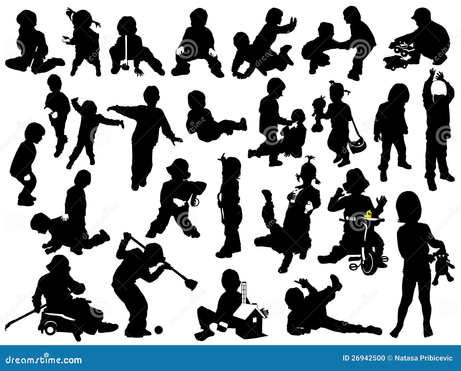 Children play stock vector. Illustration of active, play - 26942500