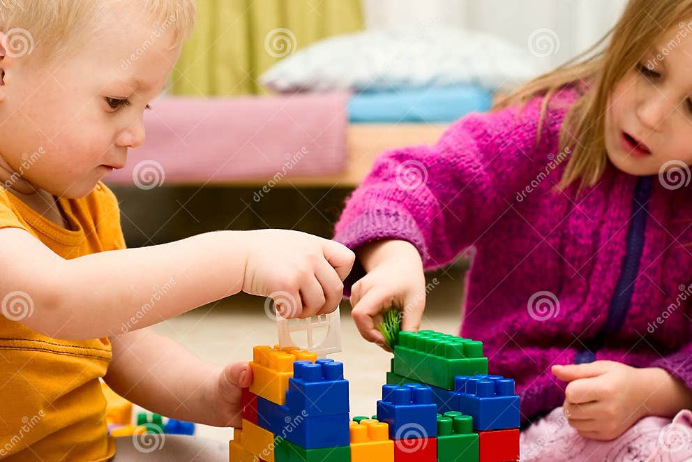 Children play stock image. Image of cheerful, baby, colored - 6922721