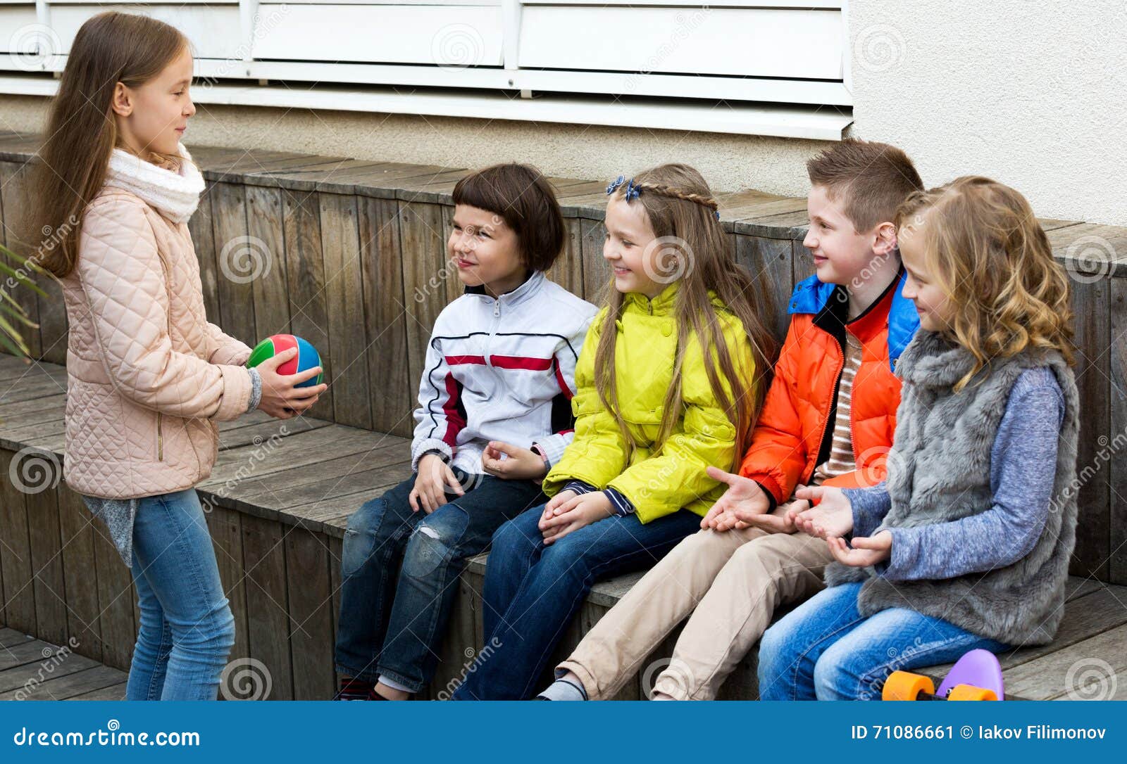 Children play with a ball stock image. Image of players - 71086661