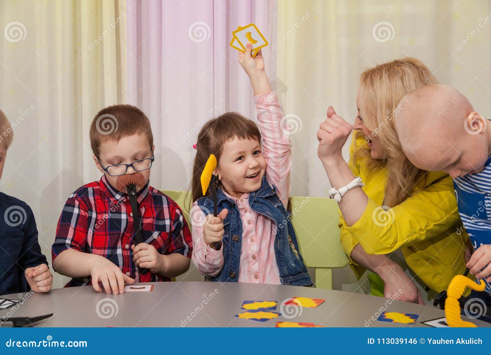 Children play board games stock photo. Image of happy - 113039146