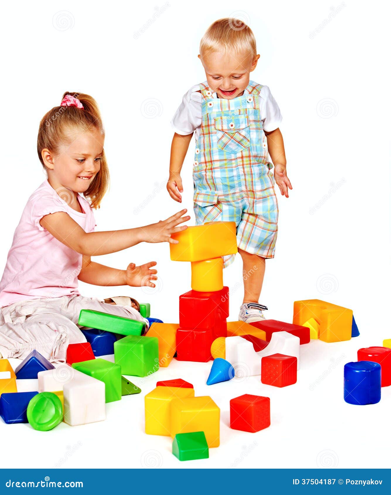 Children Play Building Blocks. Stock Image - Image of game, leisure ... Children Play Building Blocks. Stock Image - Image of game, leisure ...