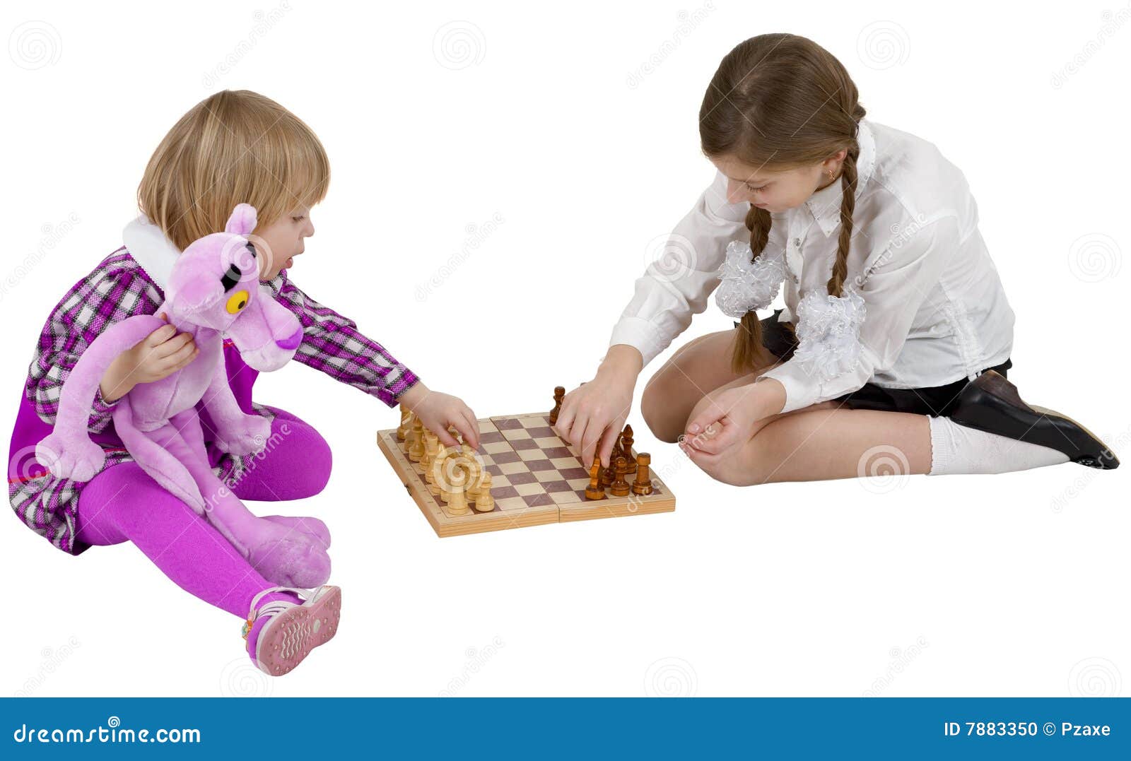 Children play chess stock photo. Image of cloth, isolated - 7883350