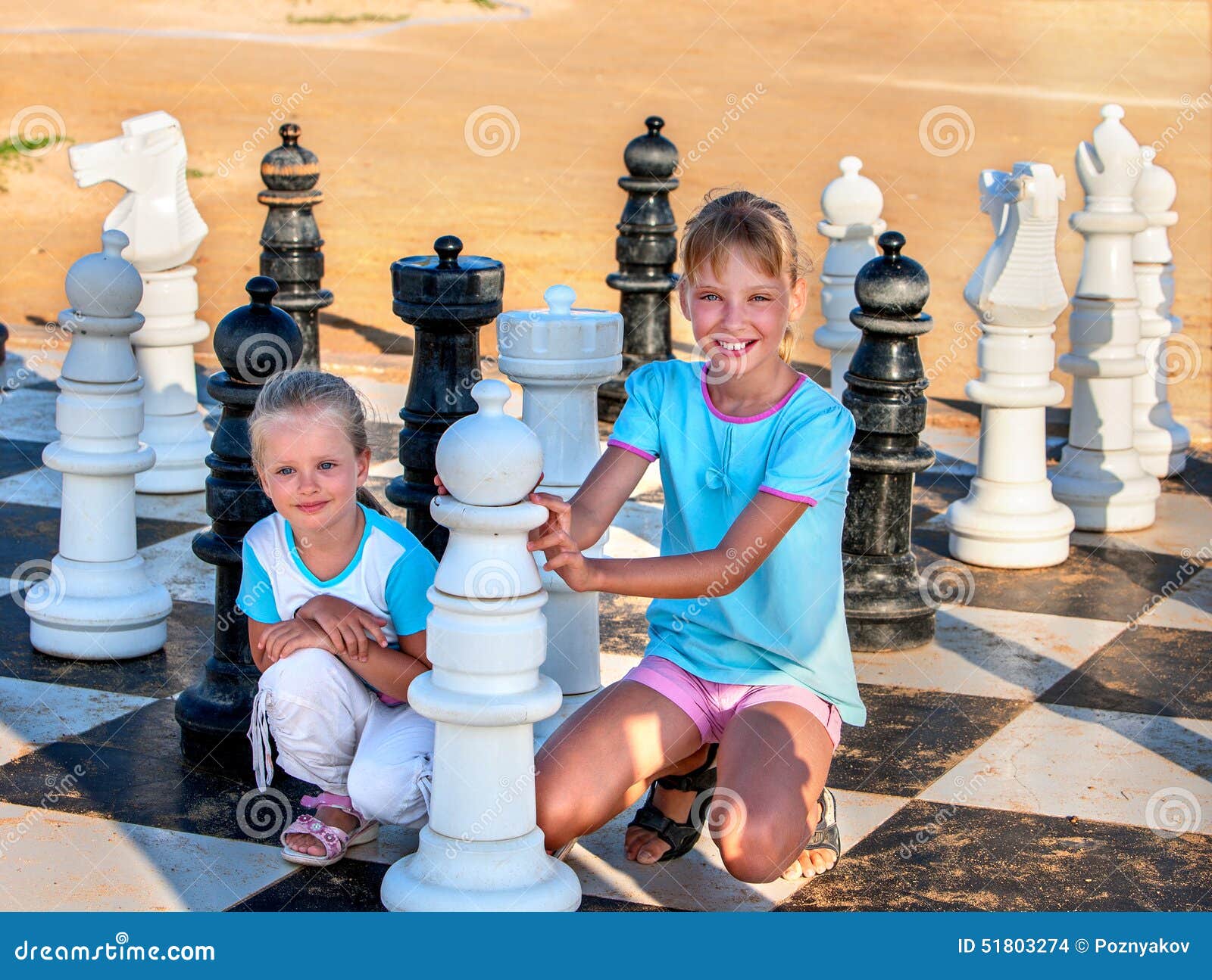 Children Play Chess Outdoor Stock Photo - Image of chess, activity ...