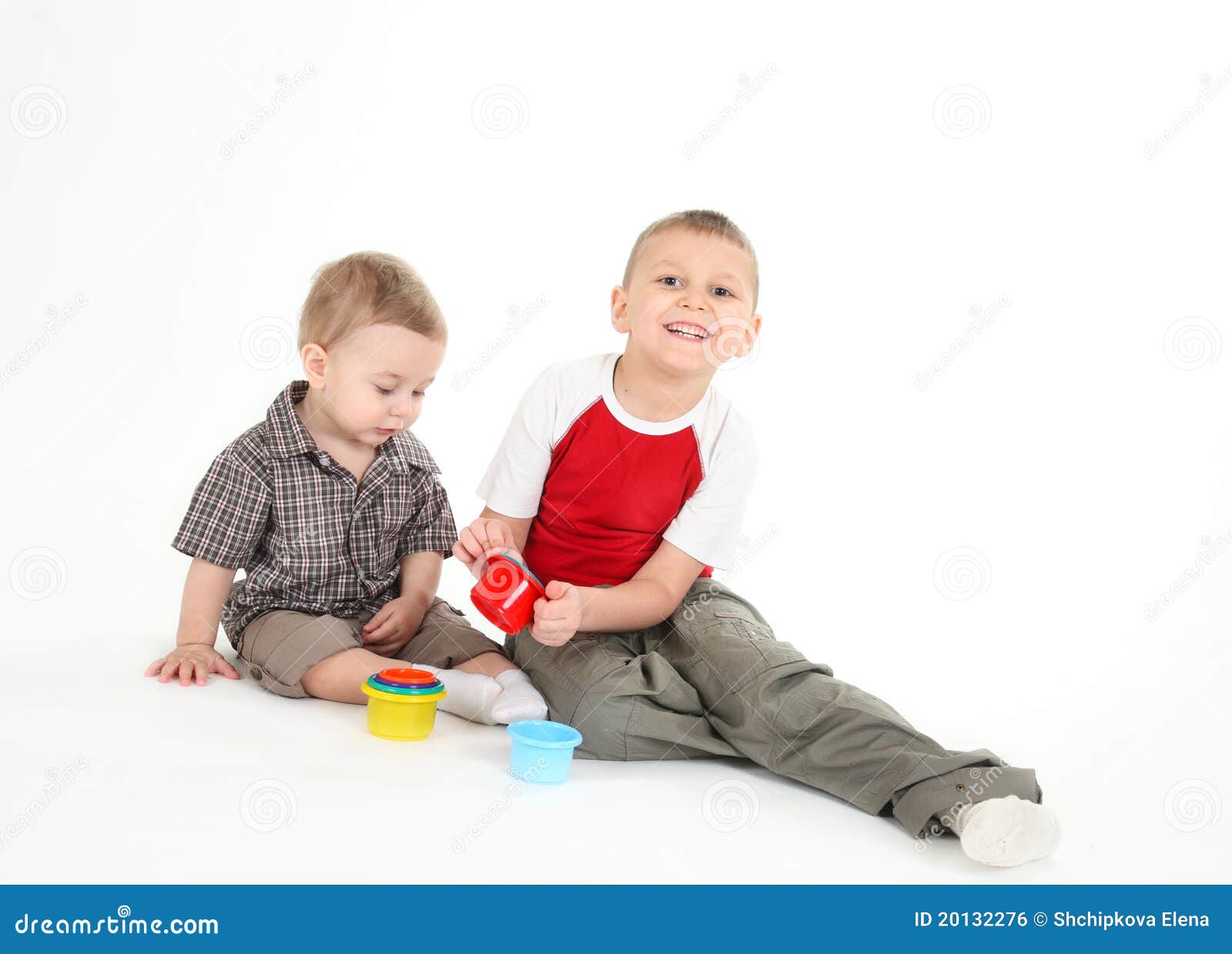 Children Play with Color Toys. Stock Photo - Image of happiness ...