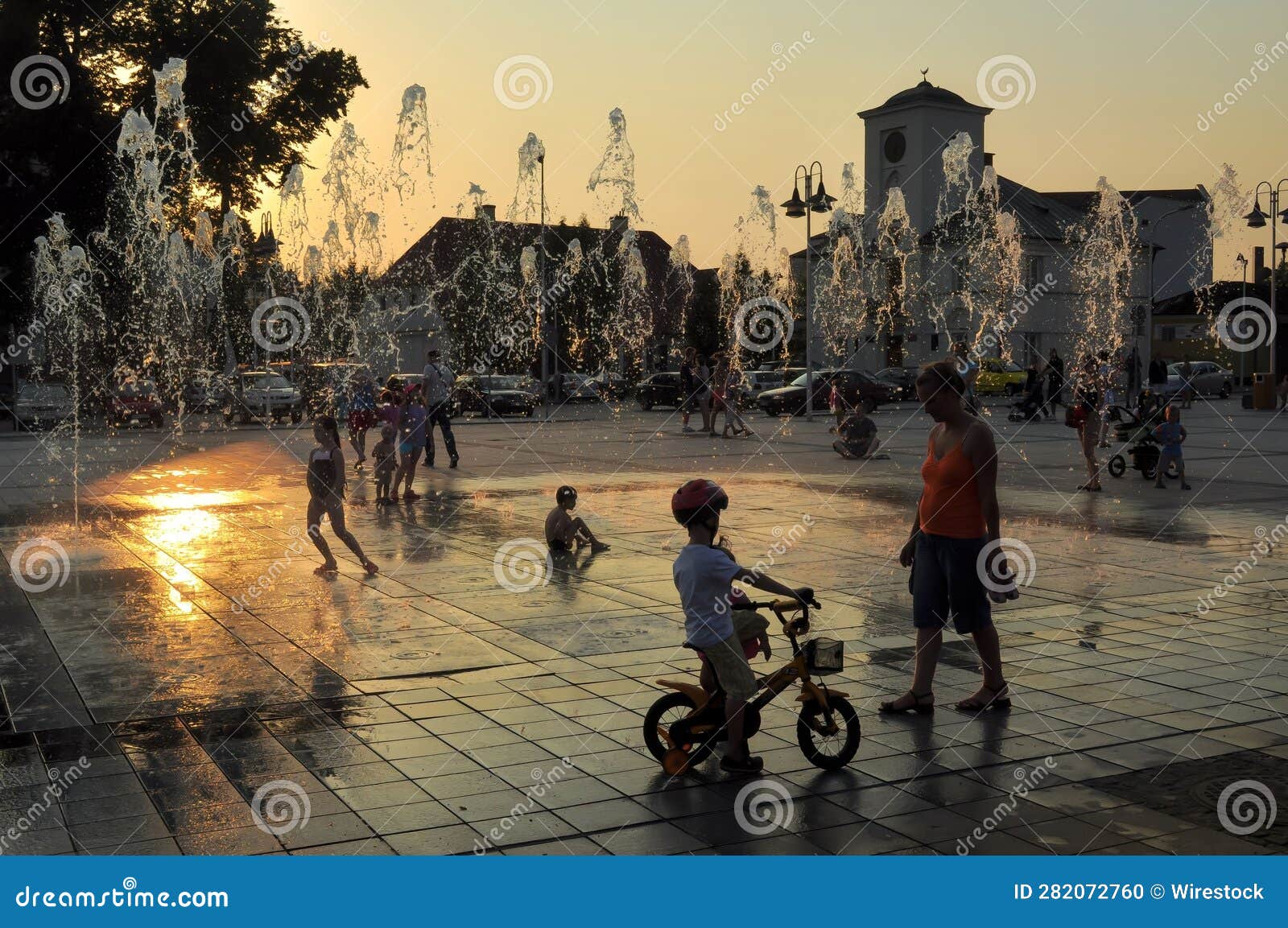 Fountains At Sunset. Chiavari. Liguria. Italy Royalty-Free Stock Photography | CartoonDealer.com ...