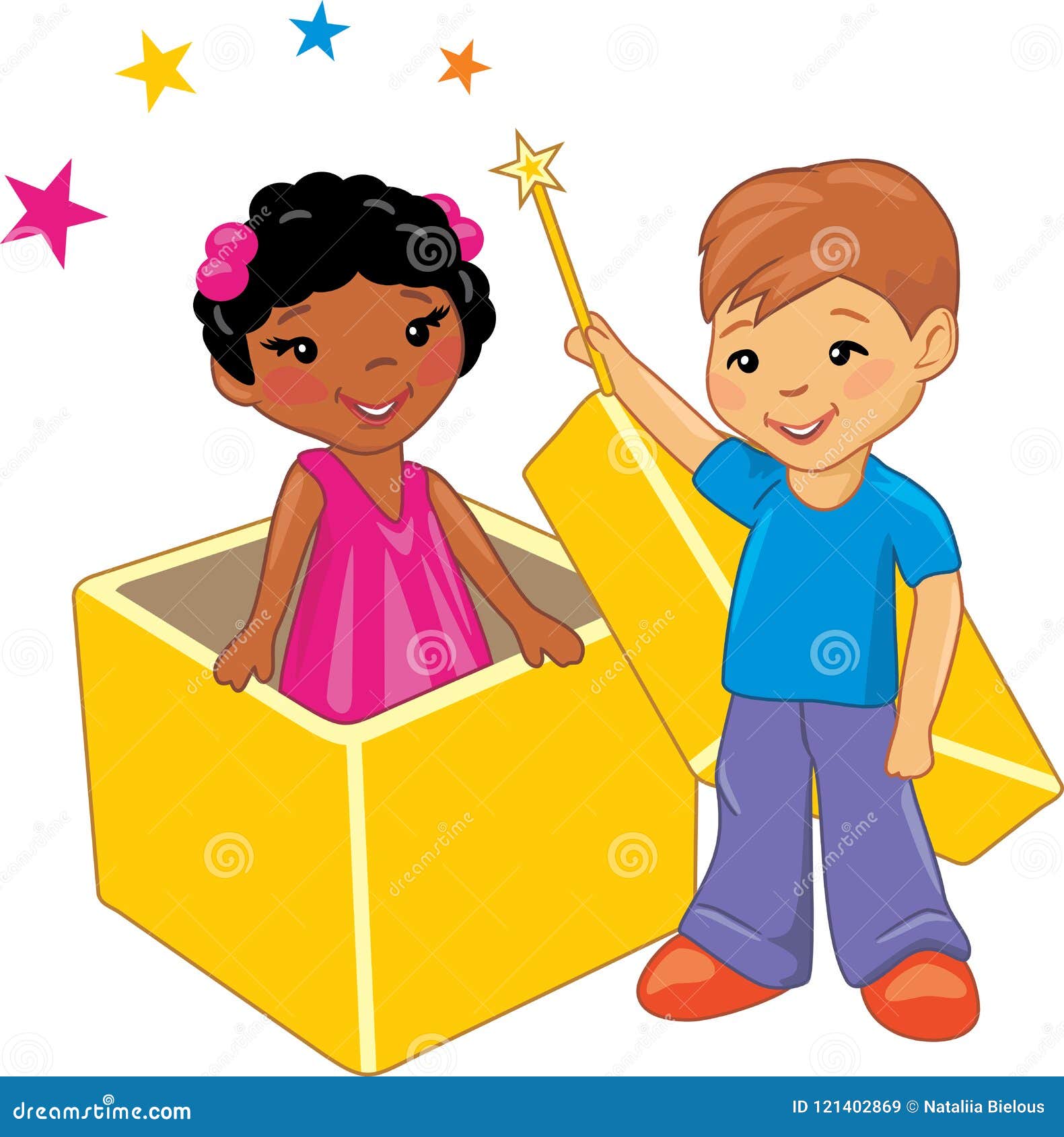 Children play the magic stock vector. Illustration of attractive ...