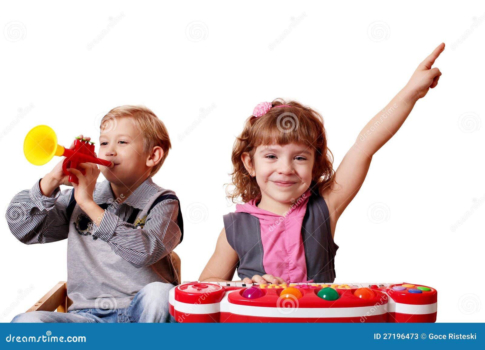 Children play music stock image. Image of happy, pretty - 27196473