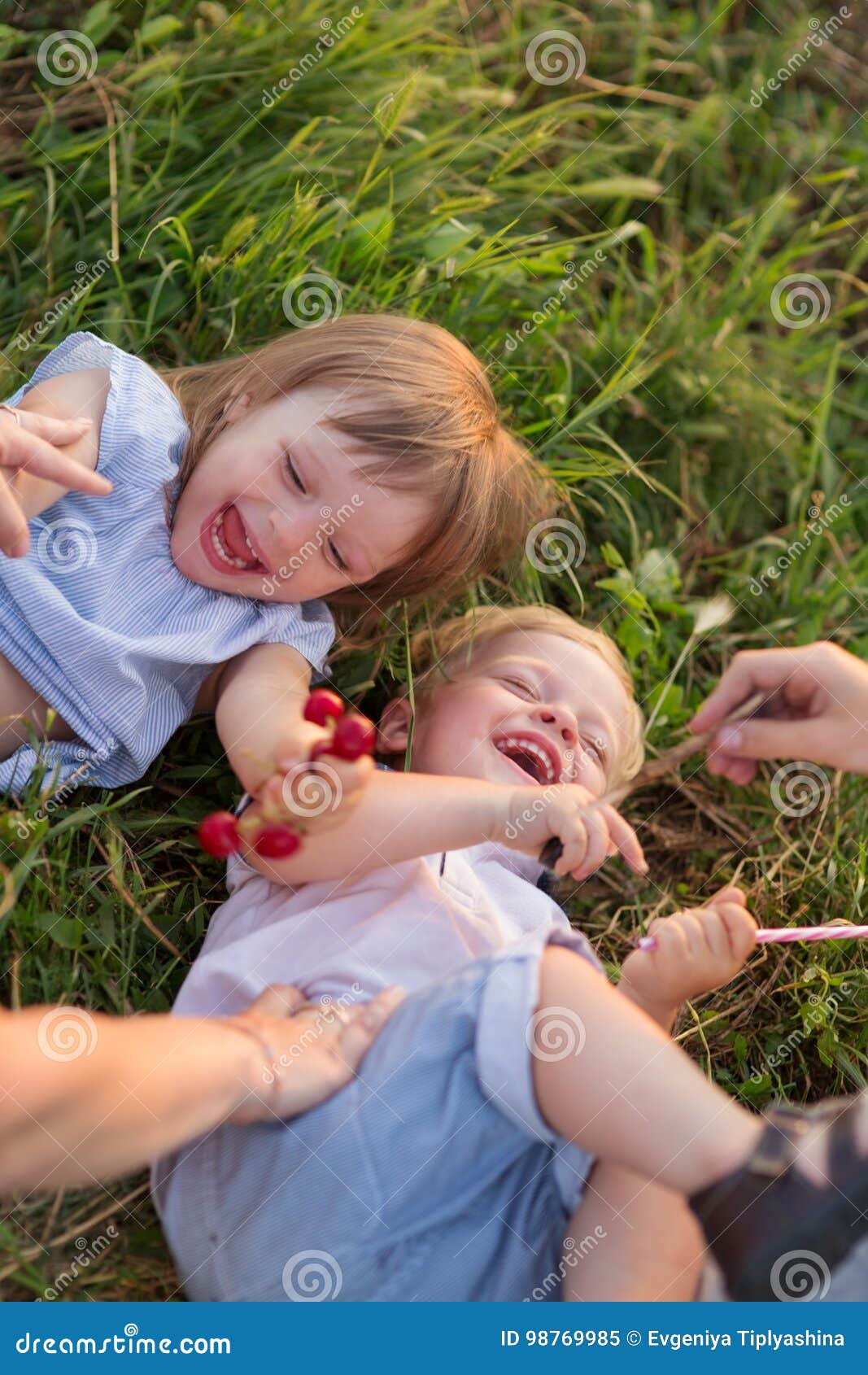 Children play in nature stock image. Image of happiness - 98769985
