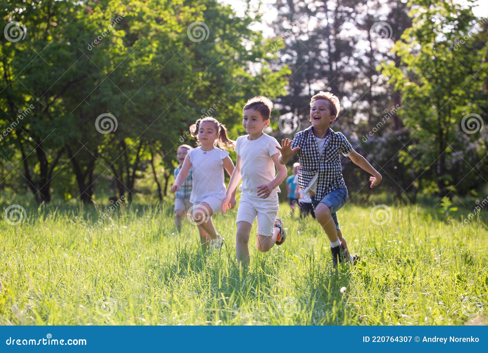 Children Play Outdoors Running and Having Fun Stock Image - Image of ...