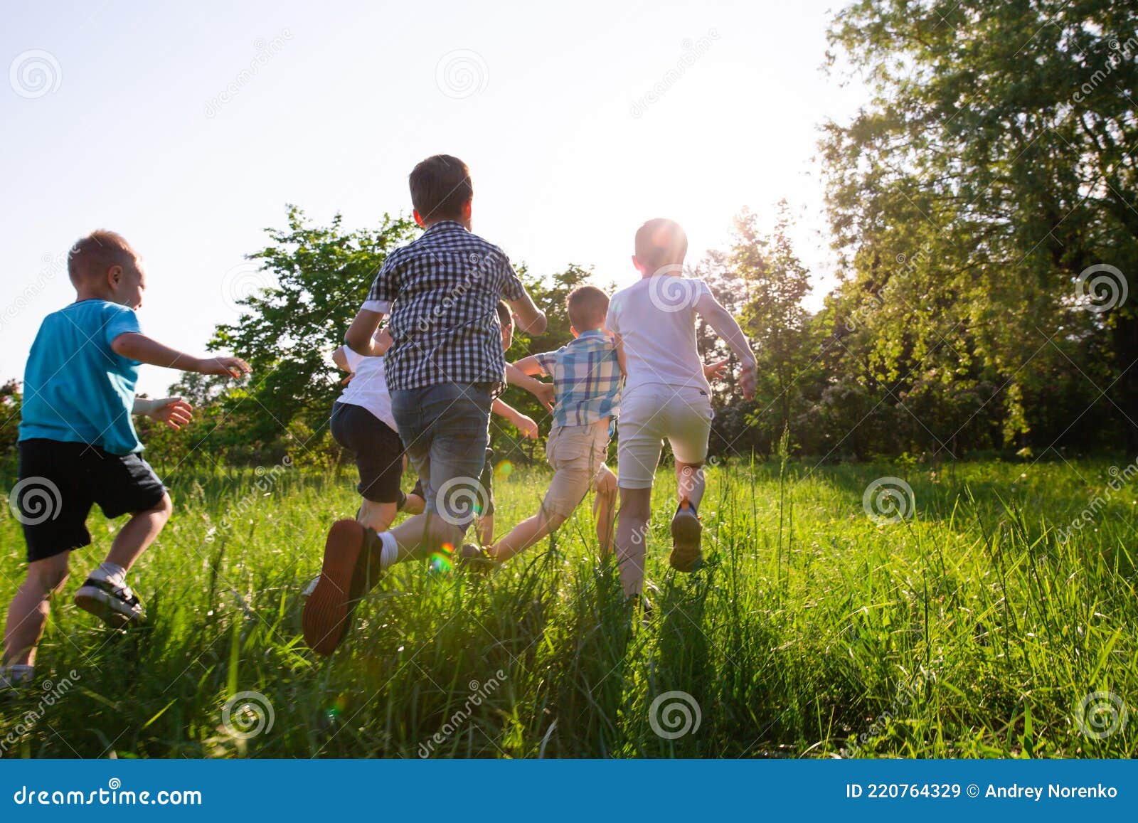 Children Play Outdoors Running and Having Fun Stock Image - Image of ...