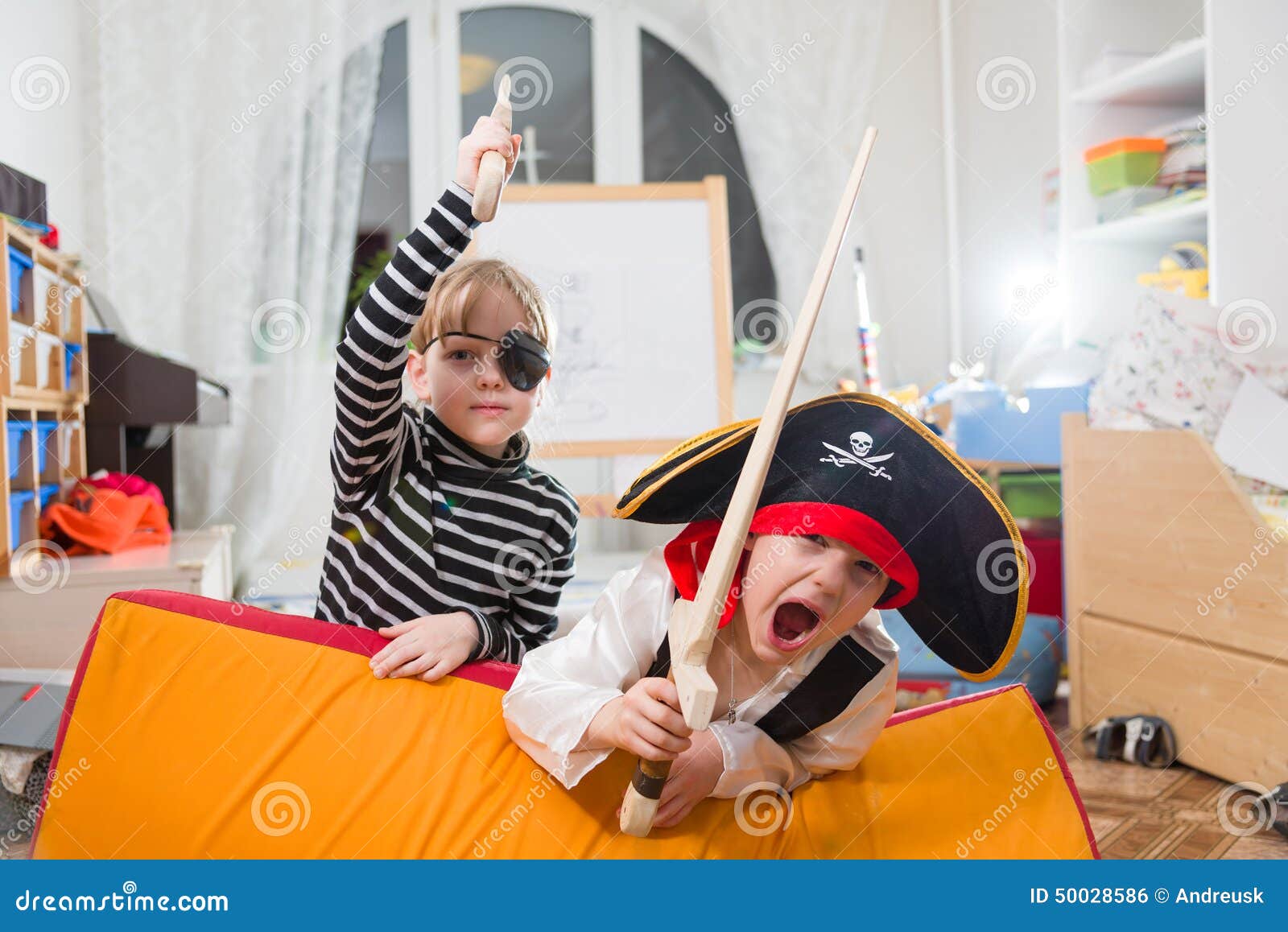 Children play pirates stock photo. Image of play, child - 50028586