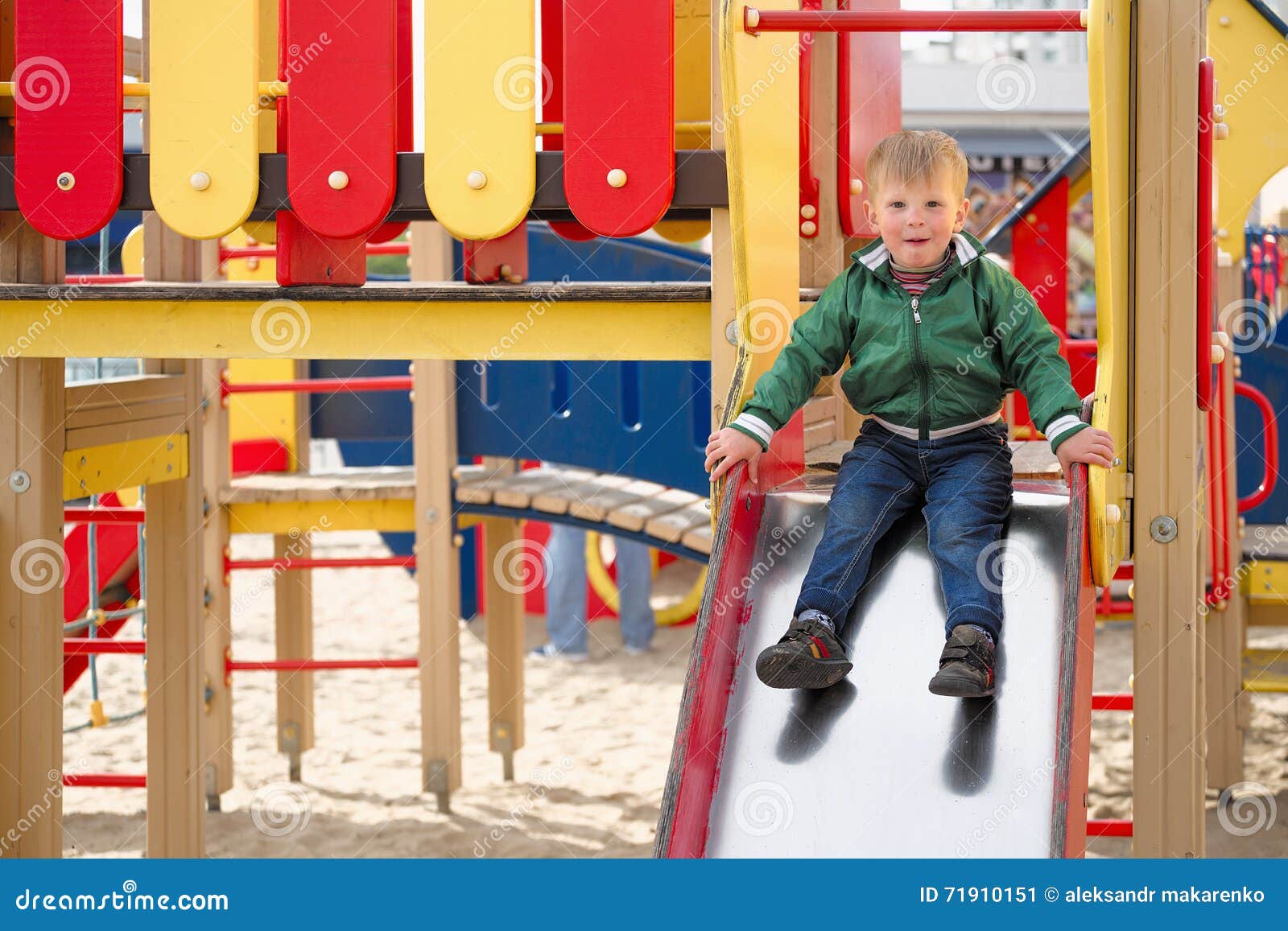 Children Play on the Playground. Early Spring Stock Image - Image of ...