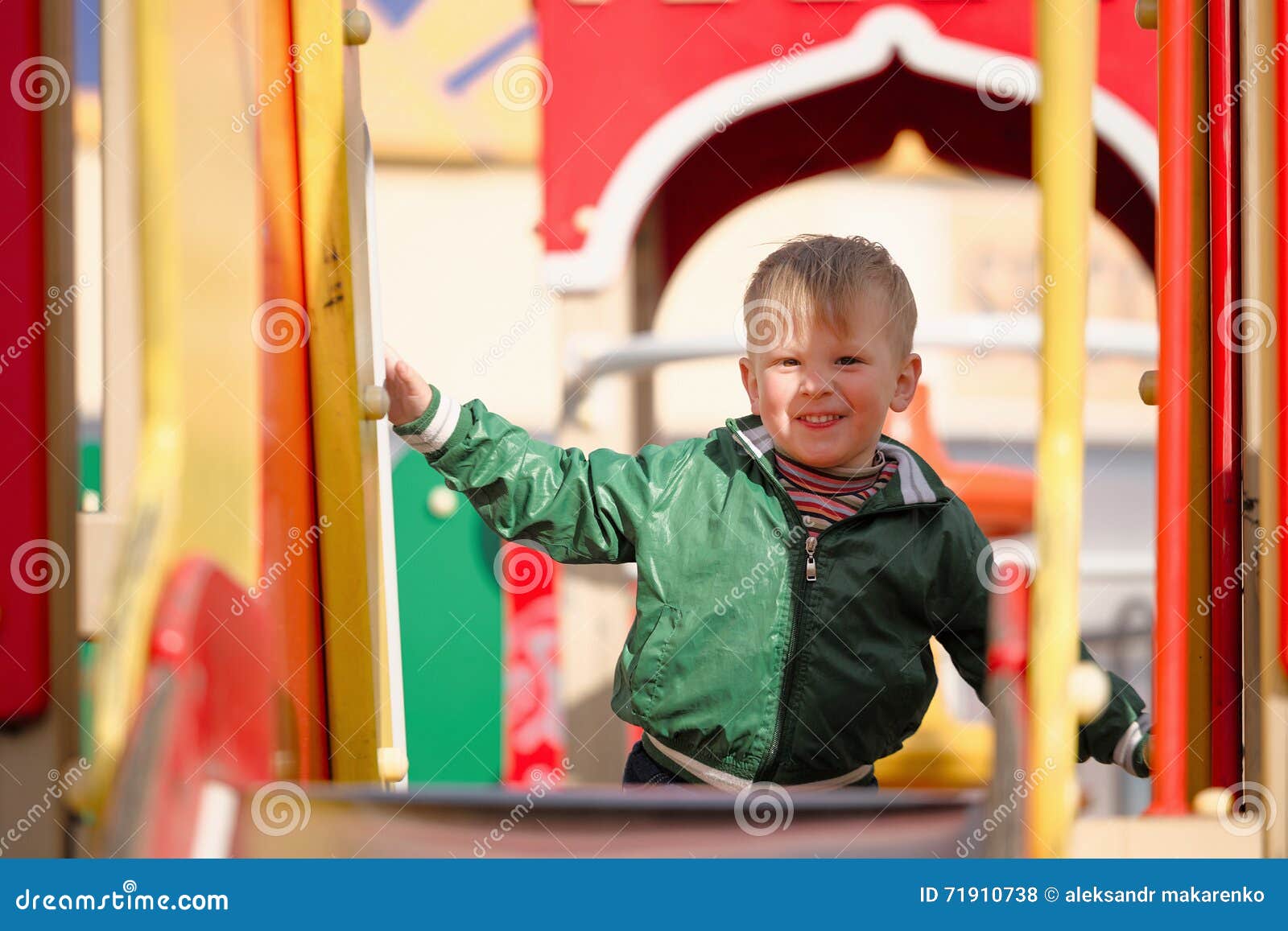 Children Play on the Playground. Early Spring Stock Photo - Image of ...