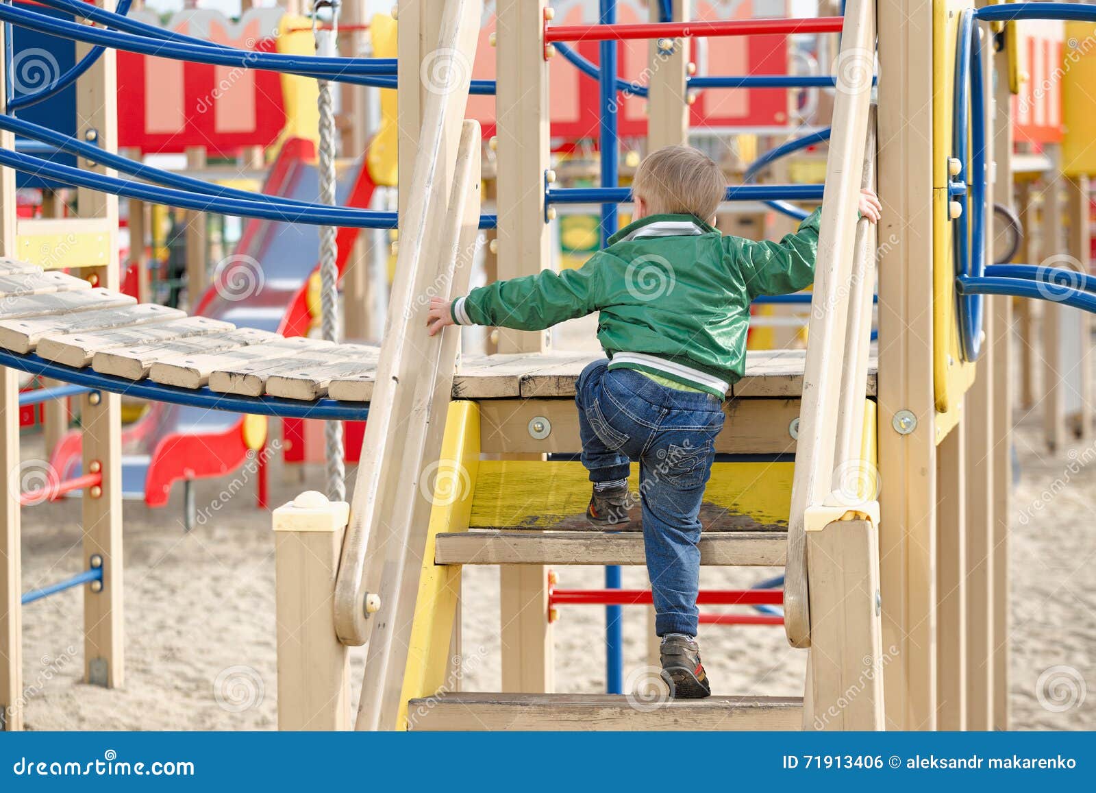 Children Play on the Playground. Early Spring Stock Photo - Image of ...