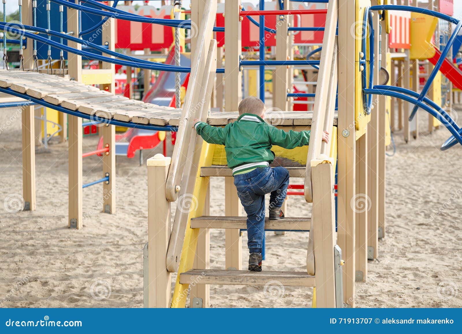 Children Play on the Playground. Early Spring Stock Image - Image of ...