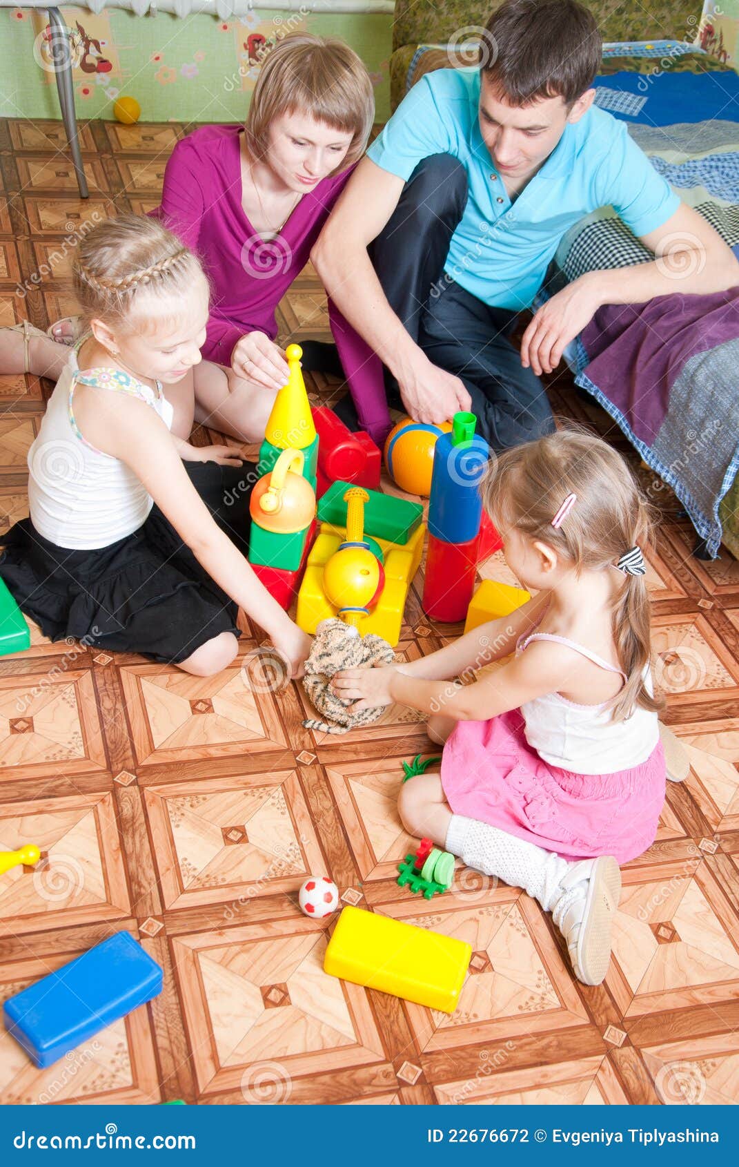 Children Play with Their Parents Stock Photo - Image of lifestyle, cute ...