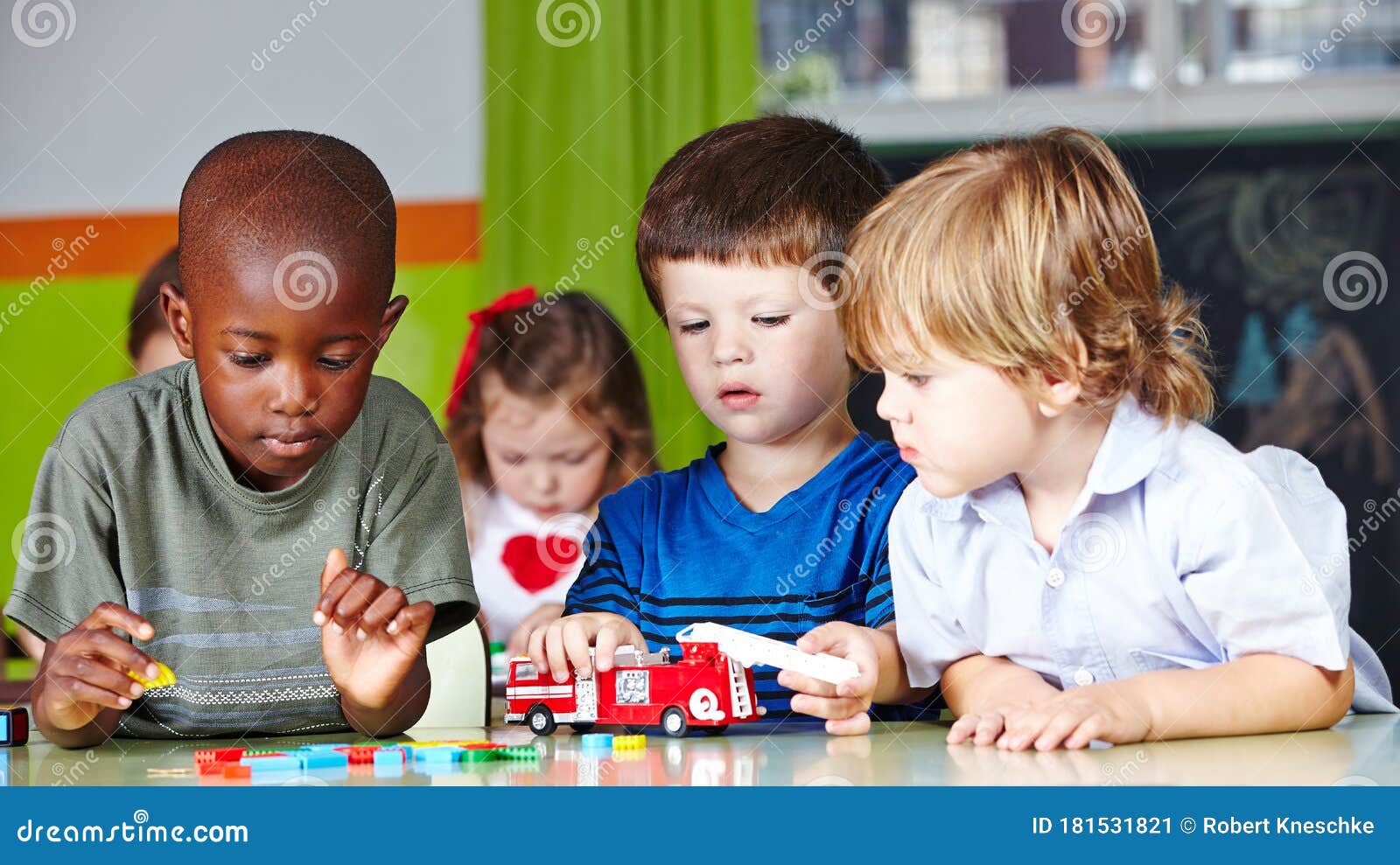 Children Play Together in Kindergarten Stock Image - Image of ...