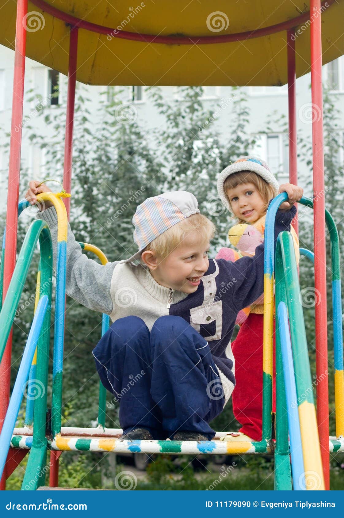 Children on a playground stock photo. Image of brother - 11179090