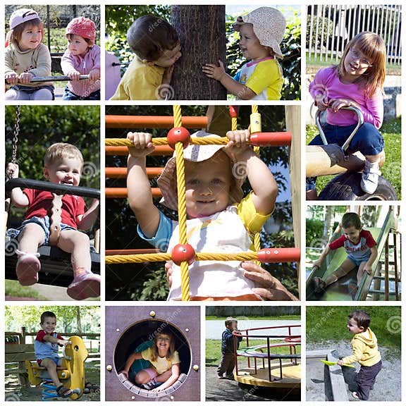 Children Playground - Collage Stock Photo - Image of climb, blond: 15472938