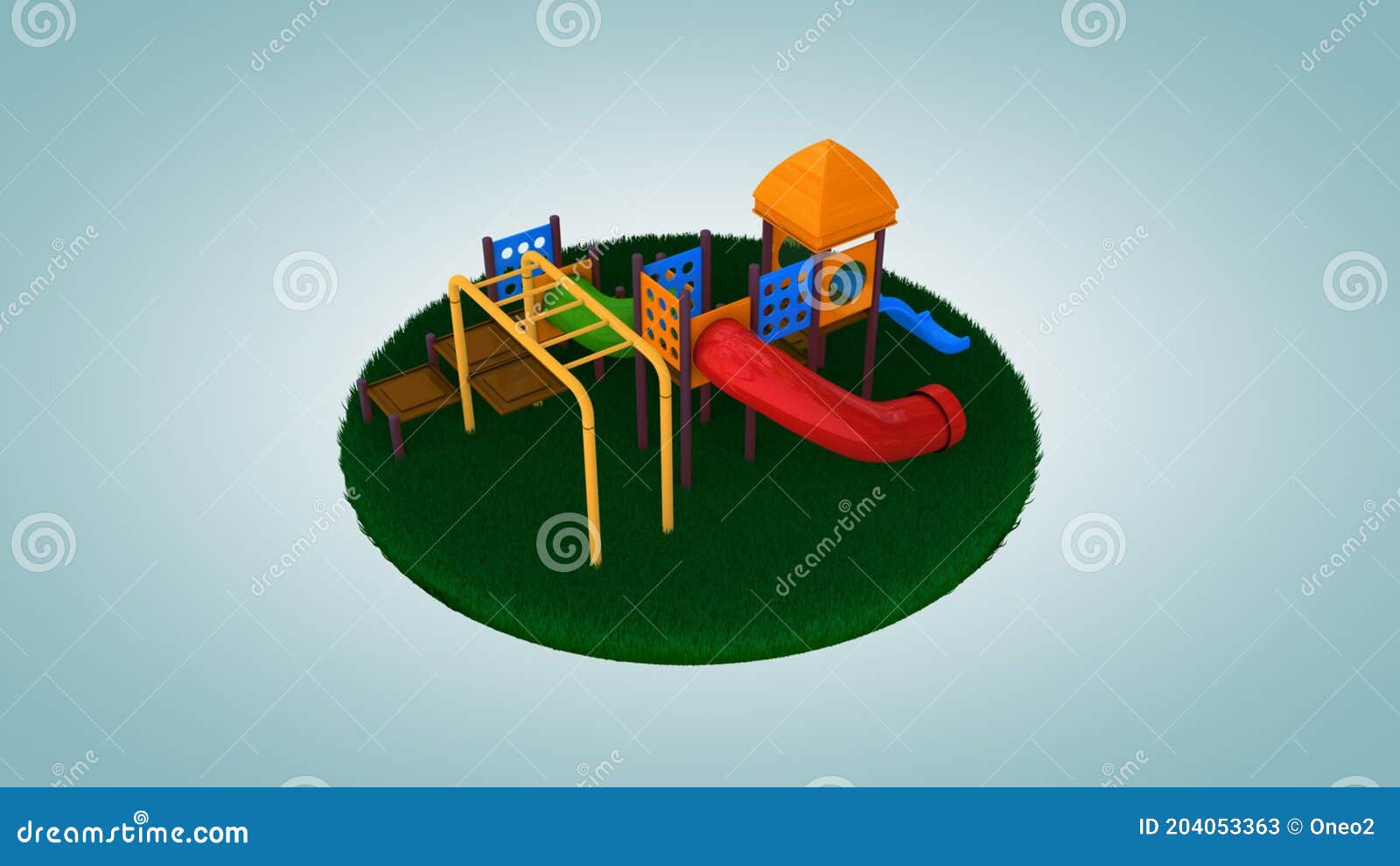 Children Playground on Cut Out Grass. Stock Video - Video of computer ...