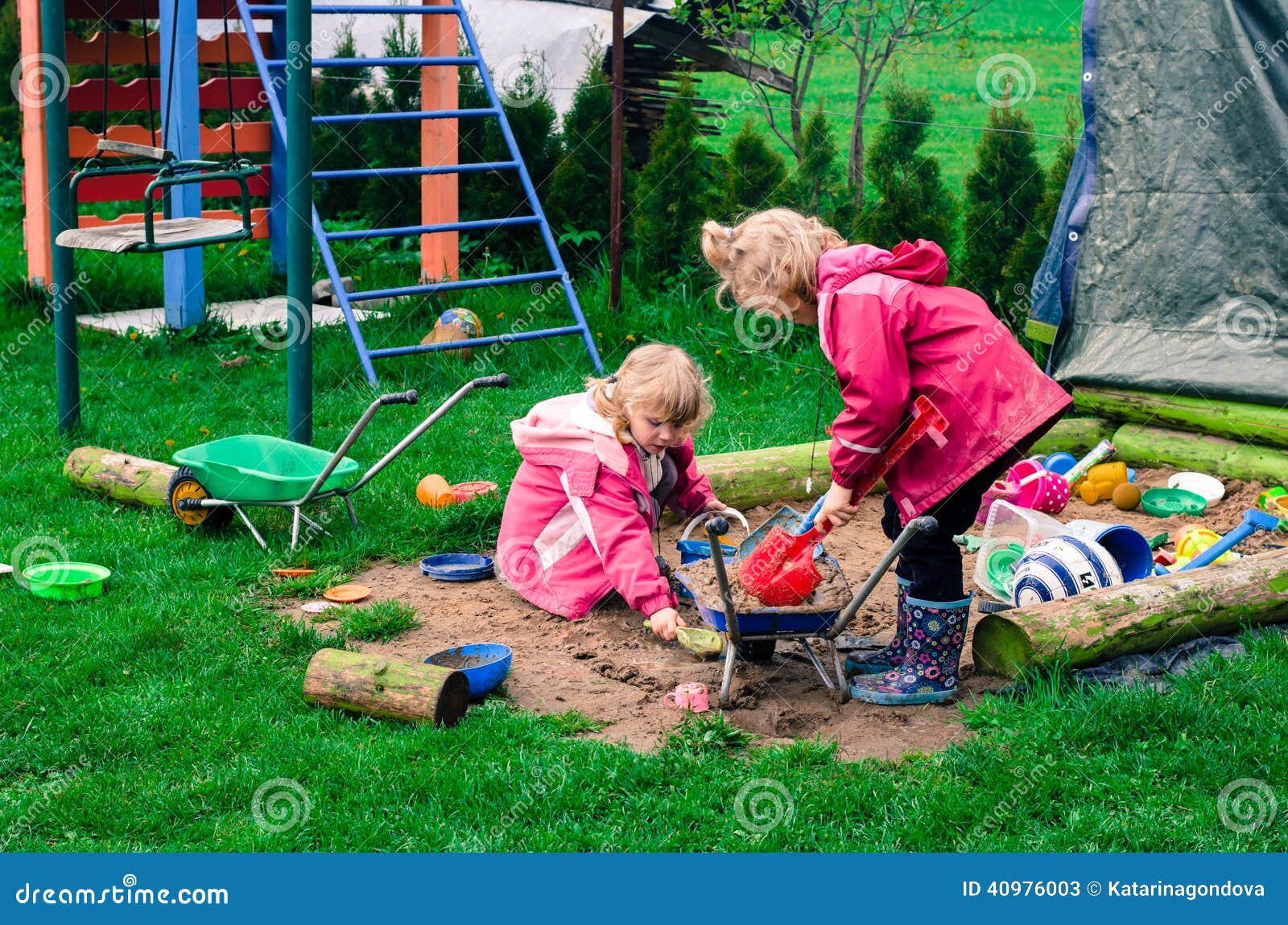 Children on the playground stock image. Image of kindergarten - 40976003