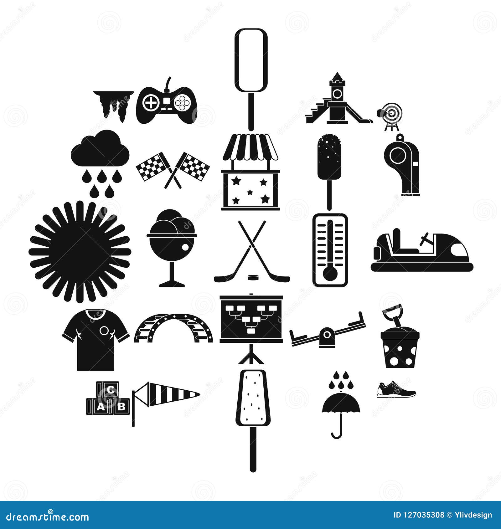 Children Playground Icons Set, Simple Style Stock Vector - Illustration ... Children Playground Icons Set, Simple Style Stock Vector - Illustration ...