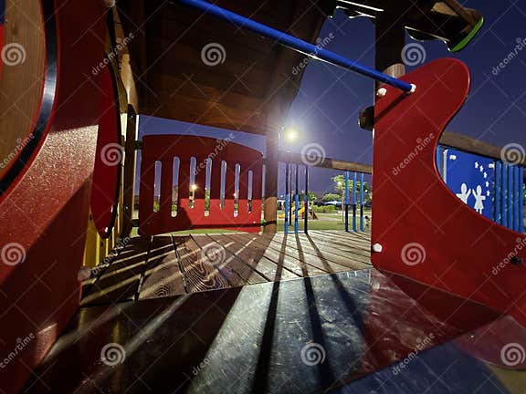 Children Playground at Night Stock Image - Image of person, darkness ...