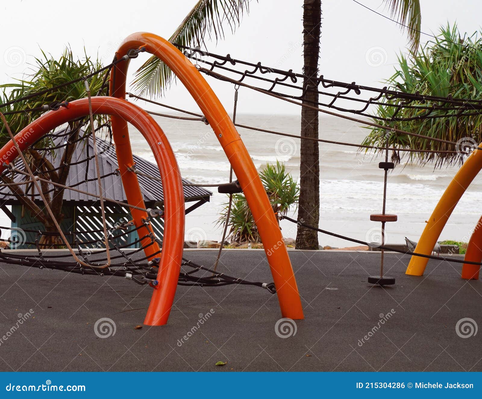 Children Playground by the Ocean Stock Photo - Image of climb ...