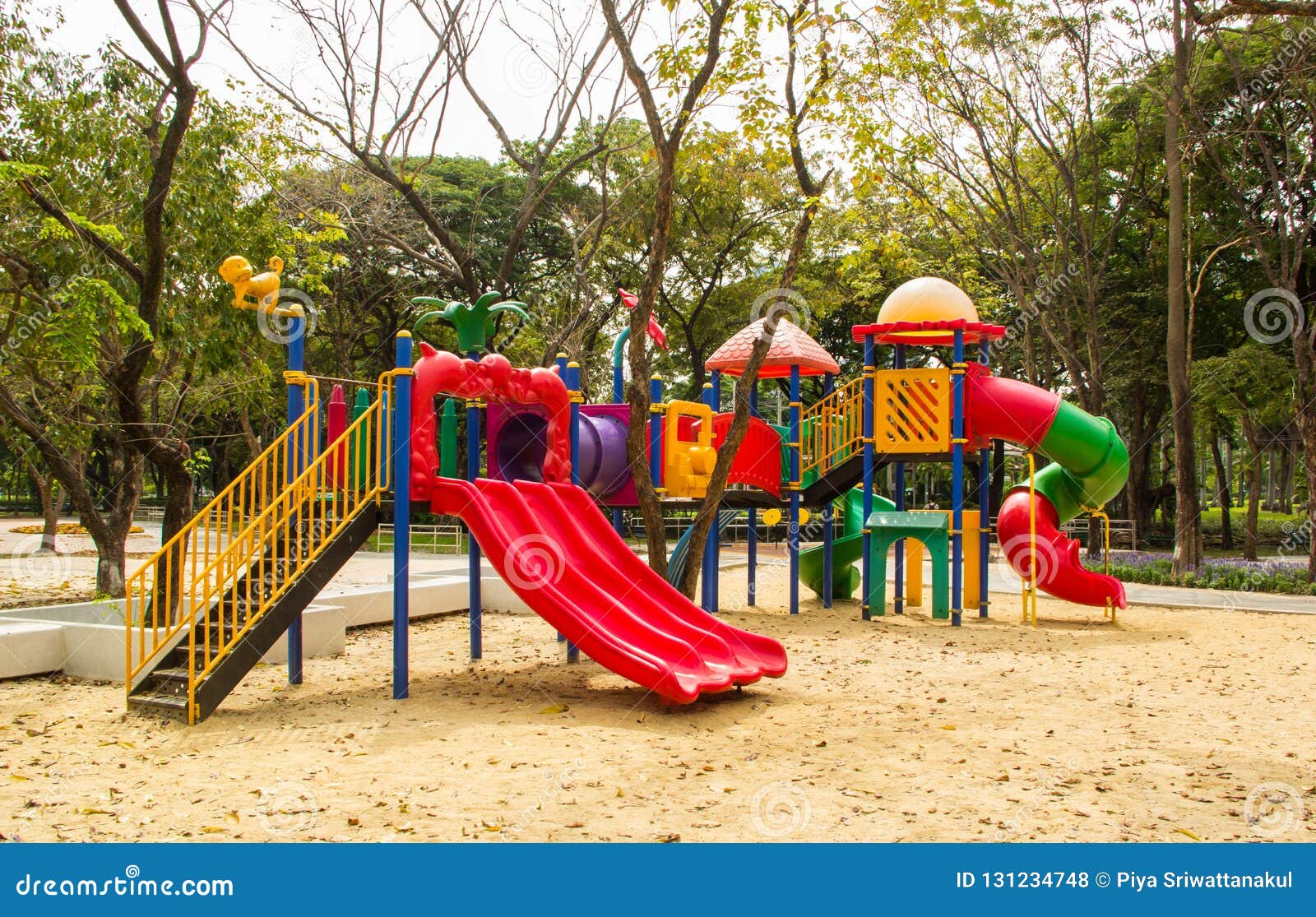 Children Playground in the Park Stock Photo - Image of ground, spiral ...
