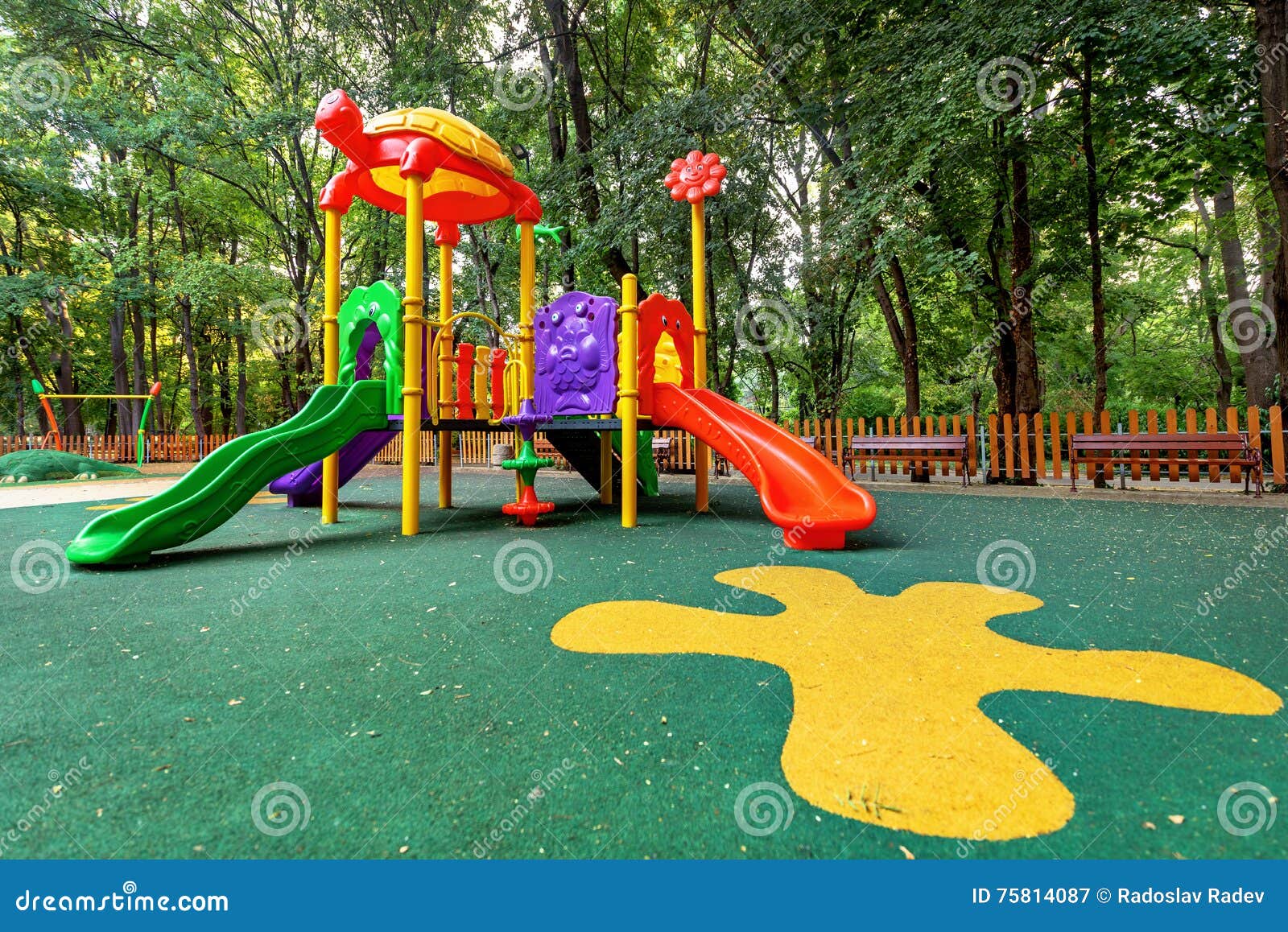 Children Playground in the Park. Stock Image - Image of park ...