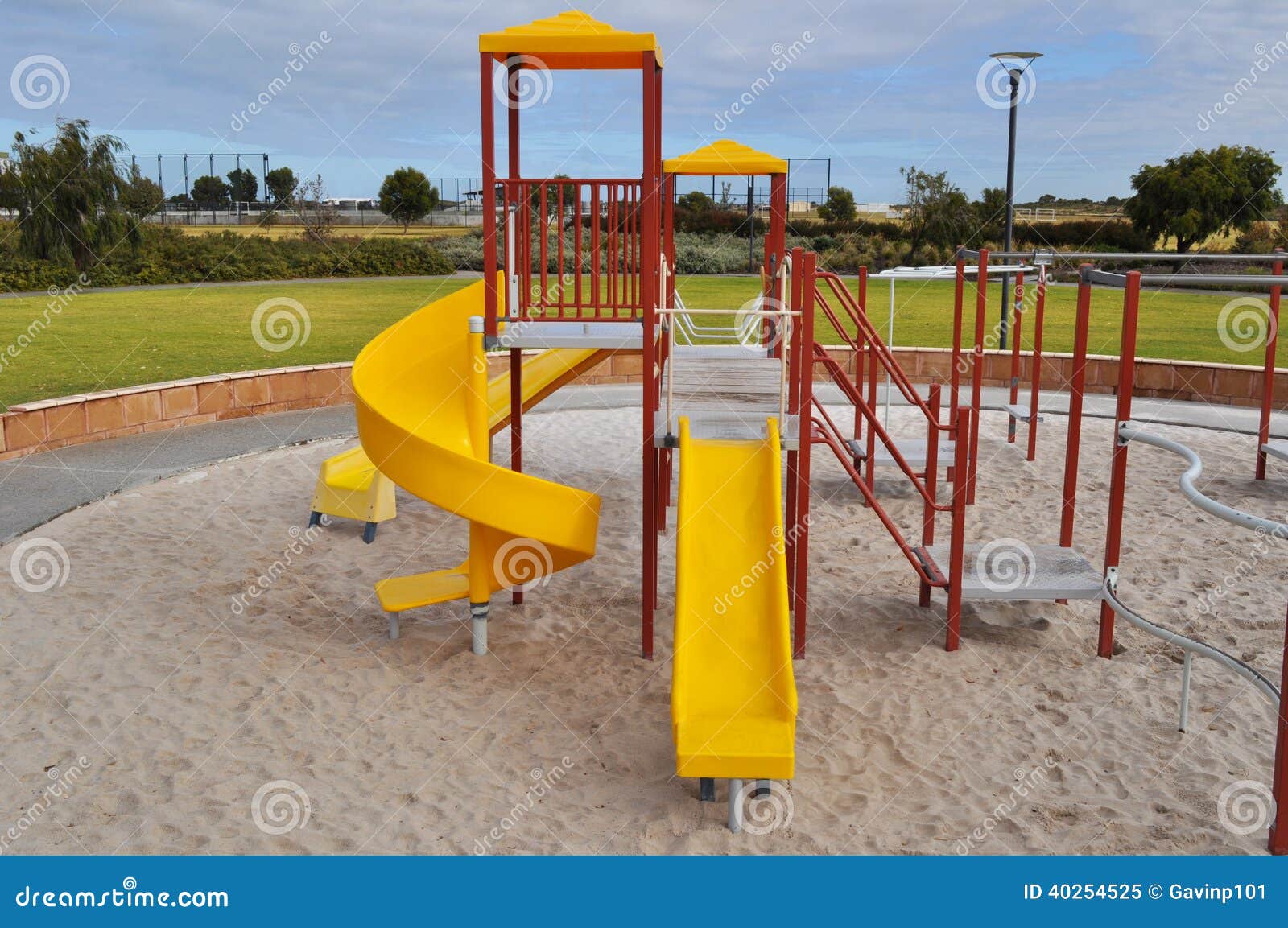 Children Playground slide stock image. Image of garden - 40254525
