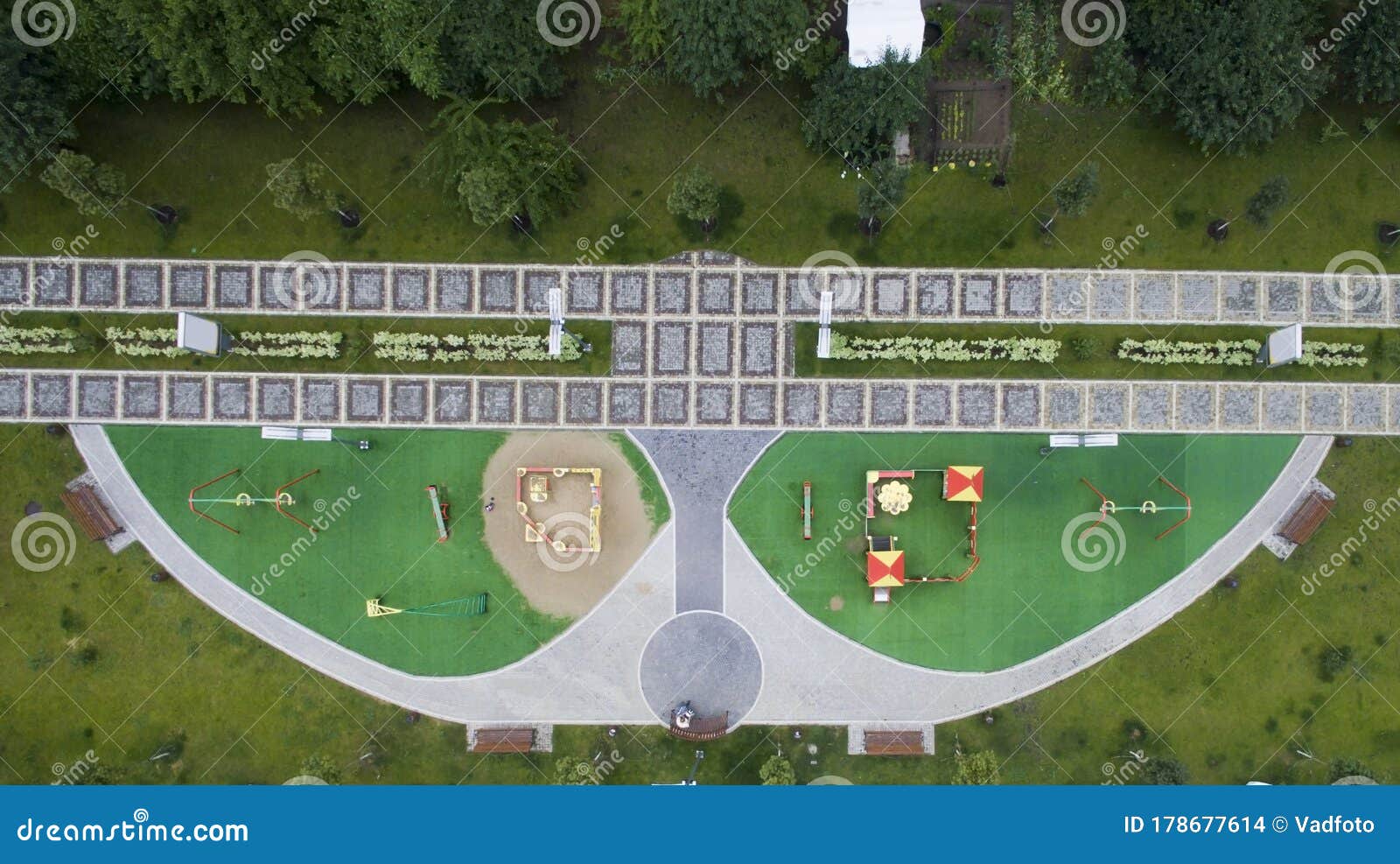 Children Yard, View from Above Stock Photo - Image of equipment ...
