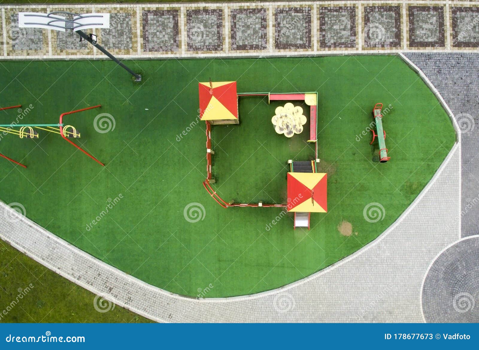 Children Yard, View from Above Stock Image - Image of aerial, color ...