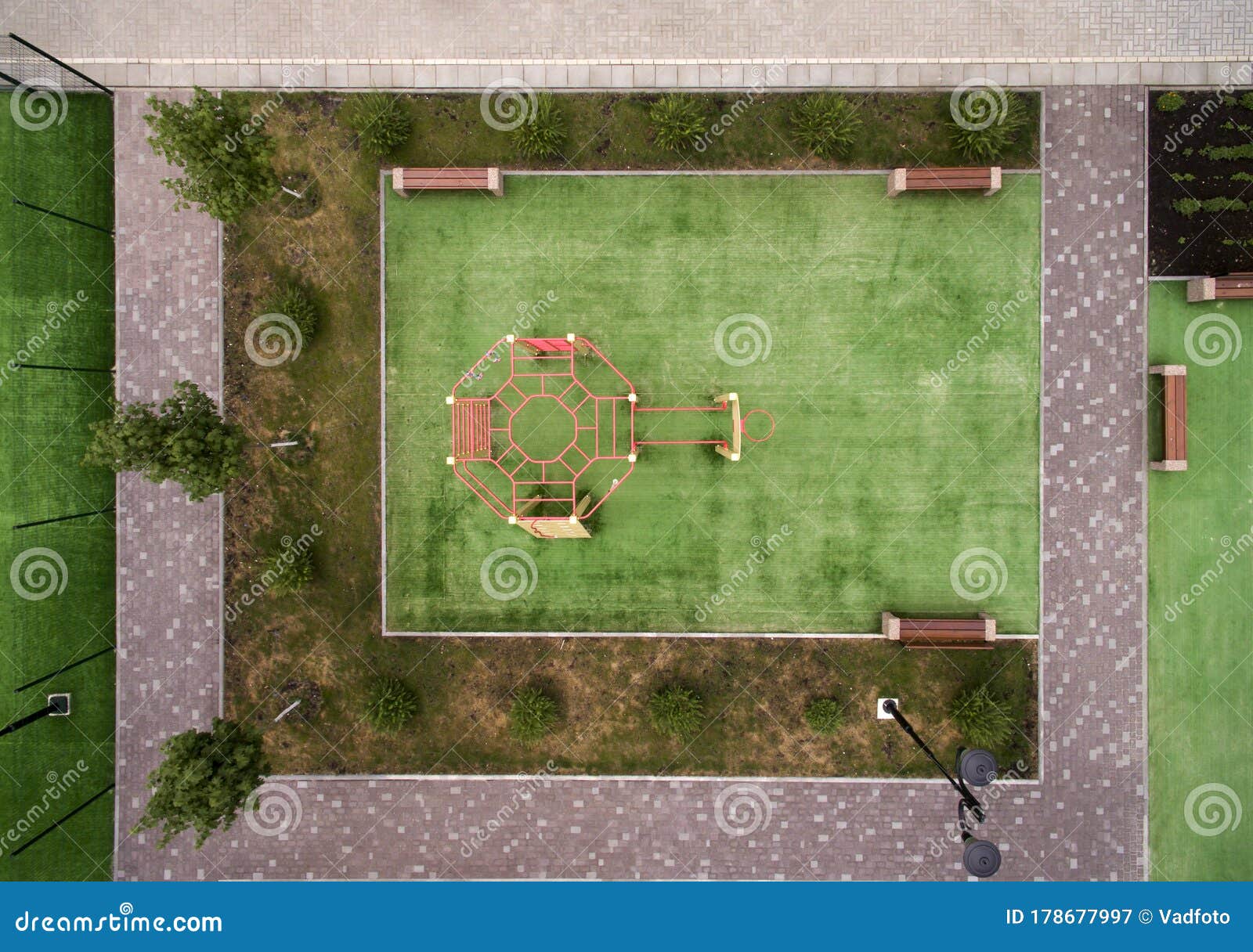 Children Yard, View from Above Stock Image - Image of playground ...