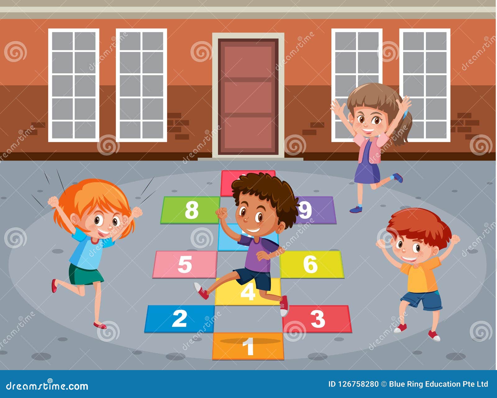 Children playin math game stock vector. Illustration of number - 126758280