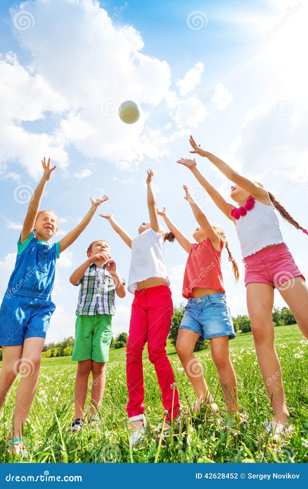 Children Playing with a Ball Stock Photo - Image of outdoors, game ...