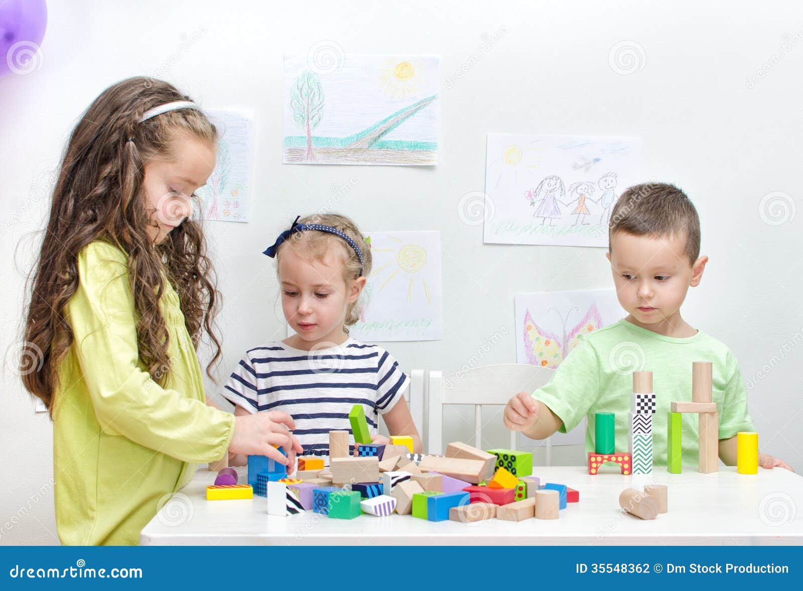Children Playing with Blocks Stock Photo - Image of learning, activity ...