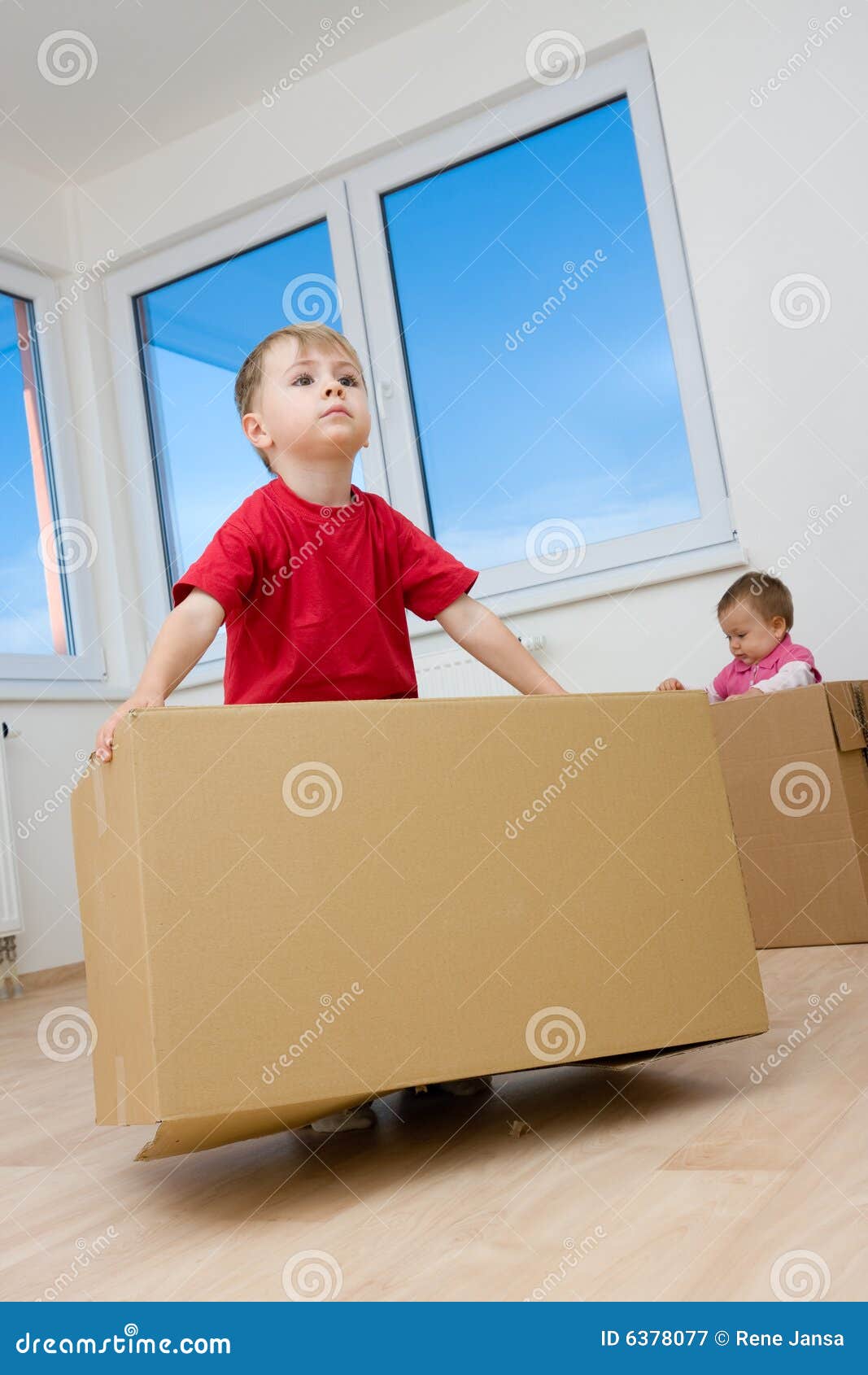 Children Playing With Boxes Royalty-Free Stock Photography ...