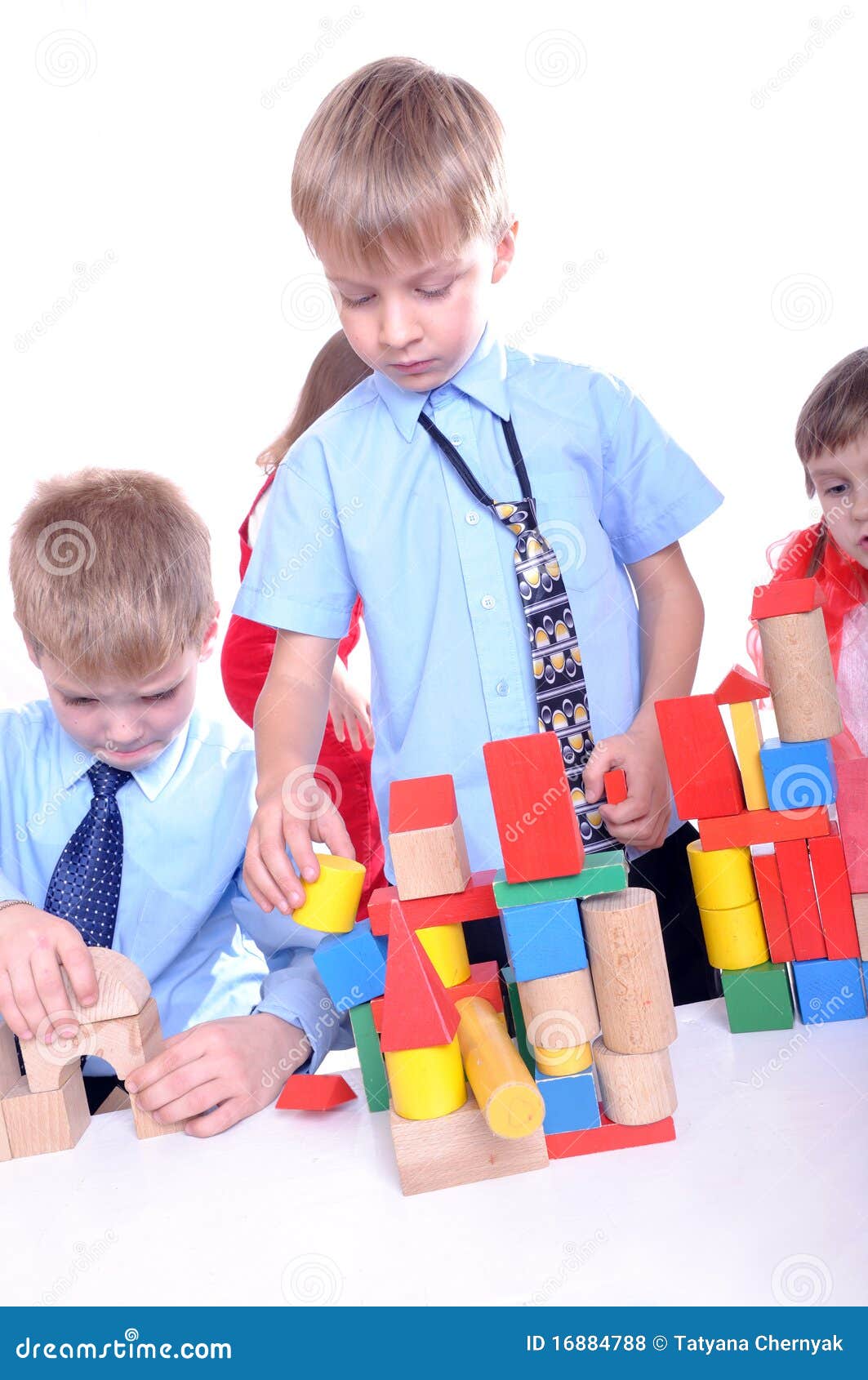 Children Playing with Bricks Stock Photo - Image of pupil, people: 16884788