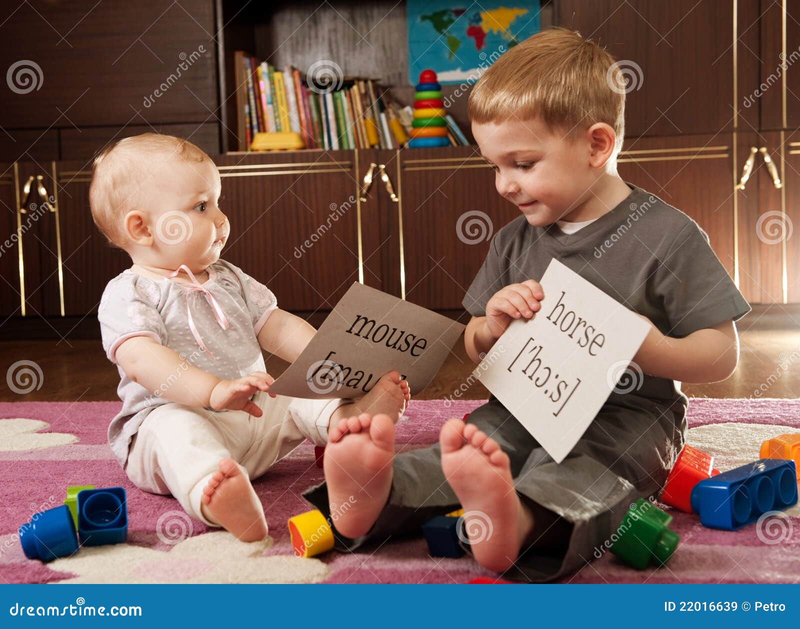 Children Playing with Cards Stock Image - Image of playful, child: 22016639