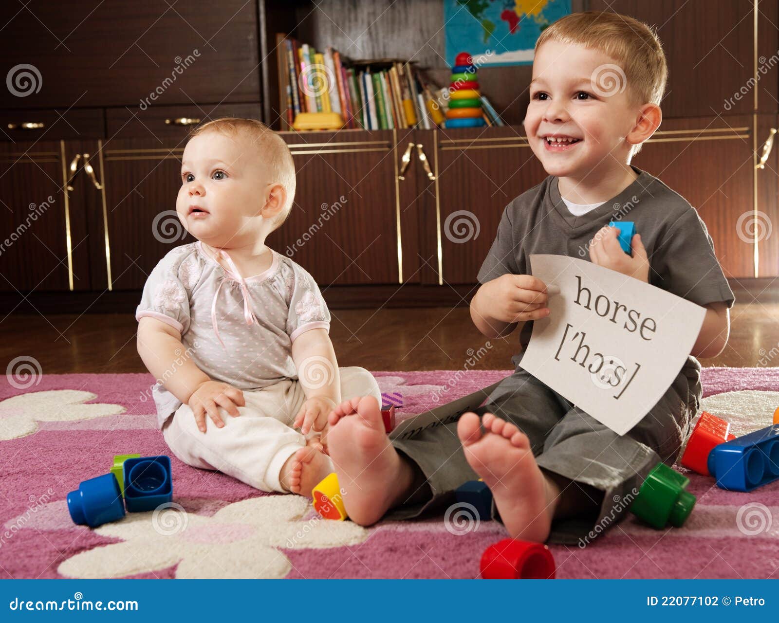 Children Playing with Cards Stock Photo - Image of brother, childhood ...