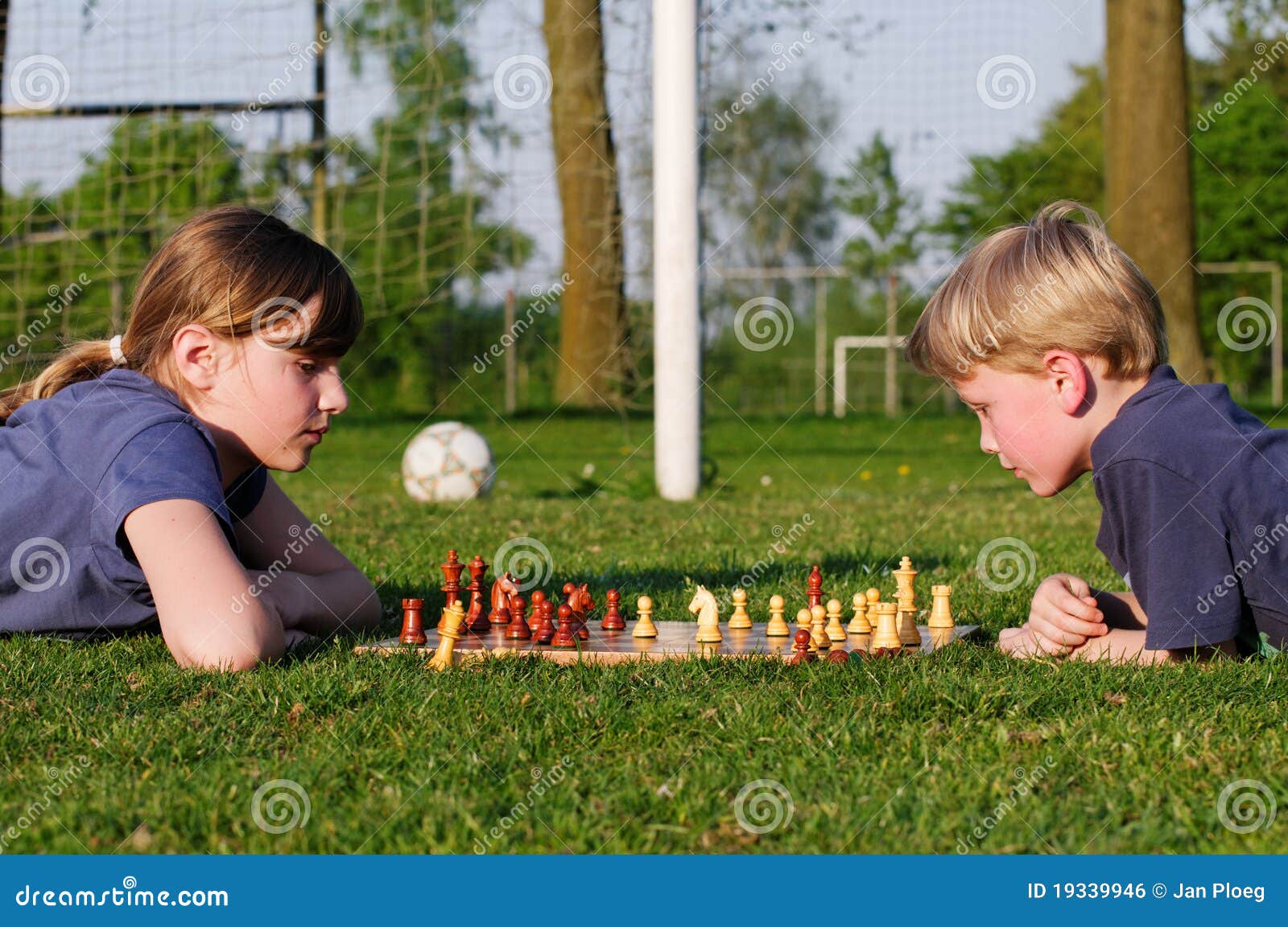 Children playing chess stock photo. Image of girl, kids - 19339946