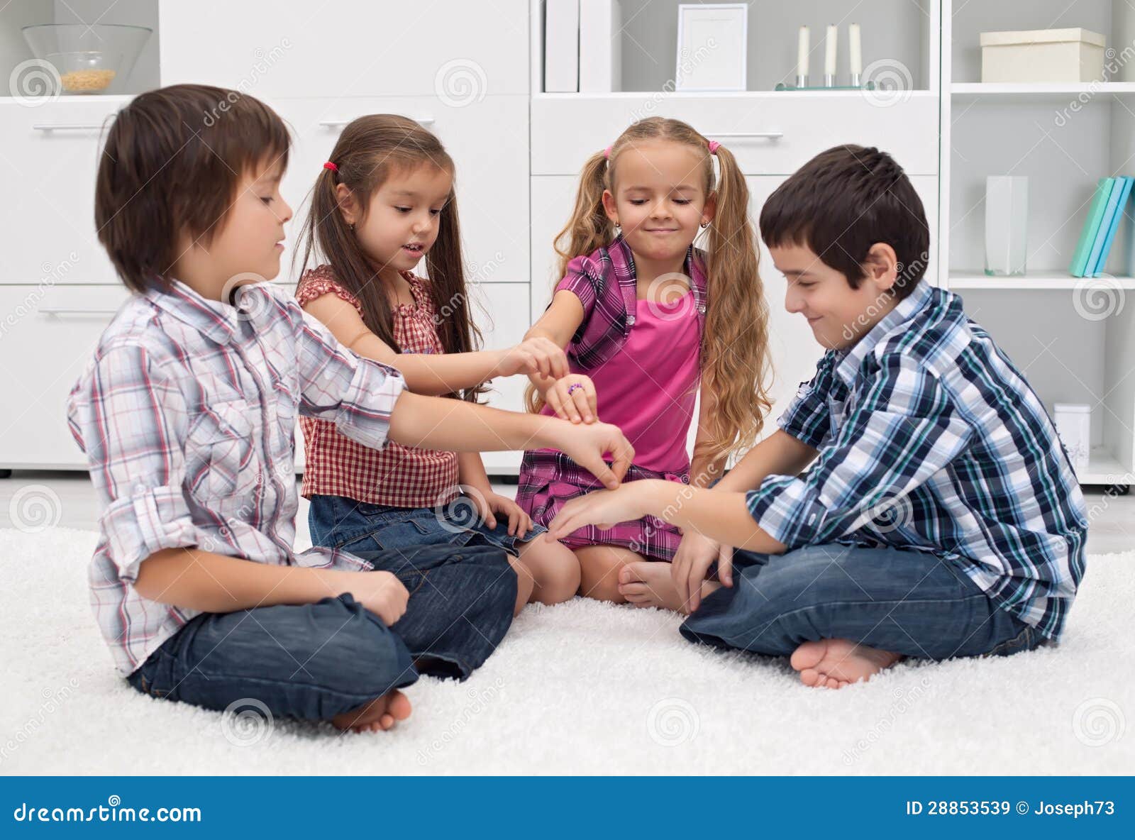 Children Playing with Fingers Stock Image - Image of pink, activ: 28853539
